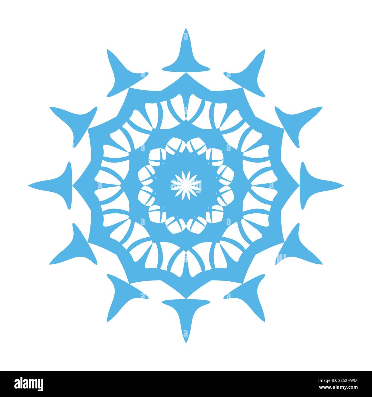 Snowflake ornate. Blue on white. Vector illustration Stock Photo - Alamy