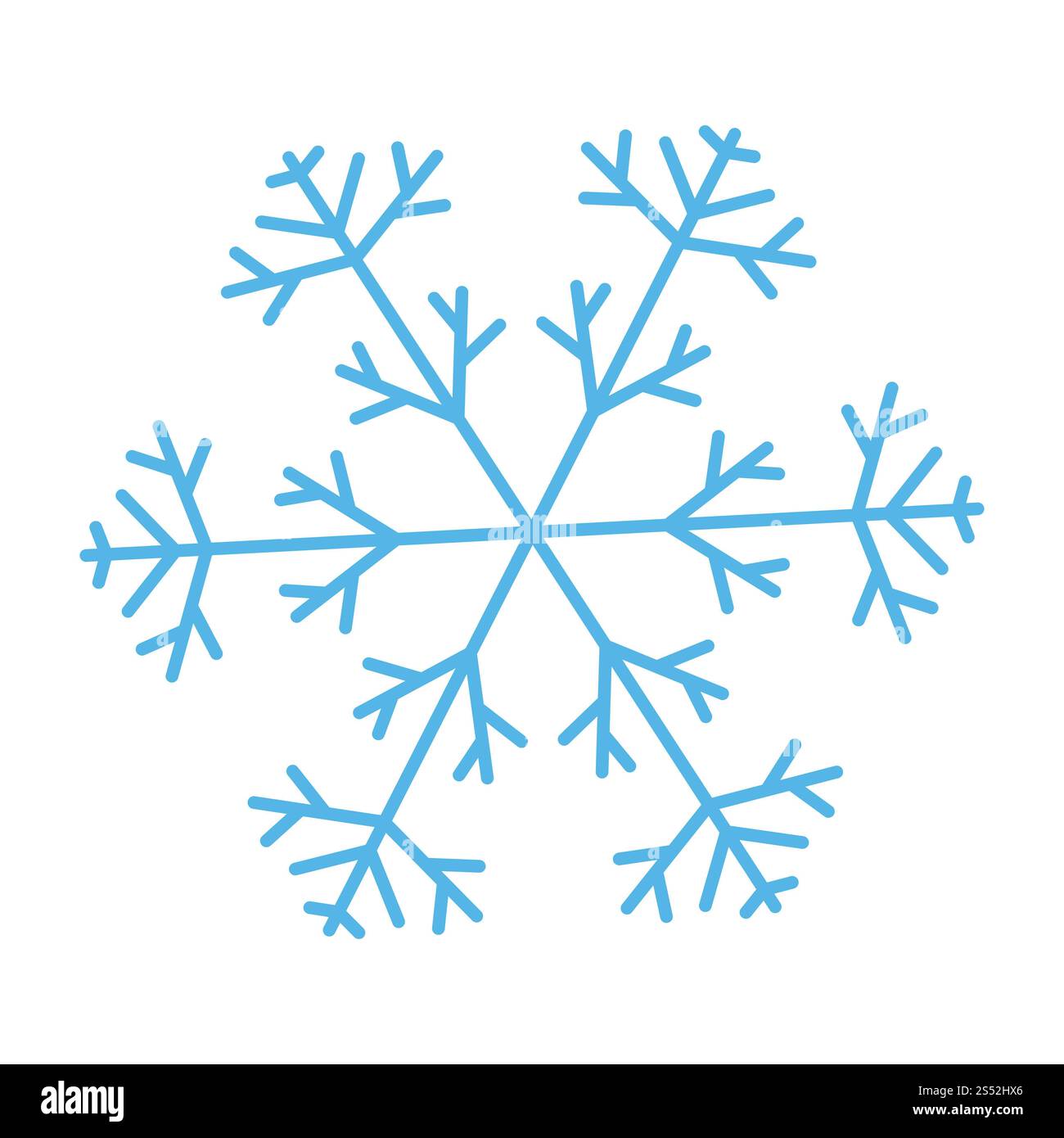 Snowflake ornate. Blue on white. Vector illustration Stock Photo - Alamy