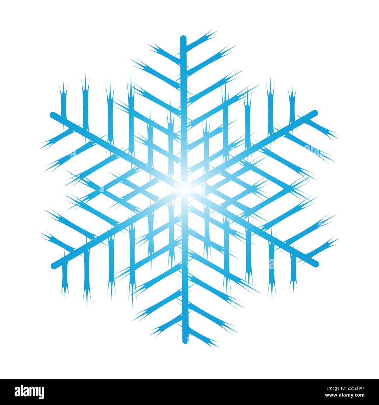 Snowflake ornate. Blue on white. Vector illustration Stock Photo - Alamy