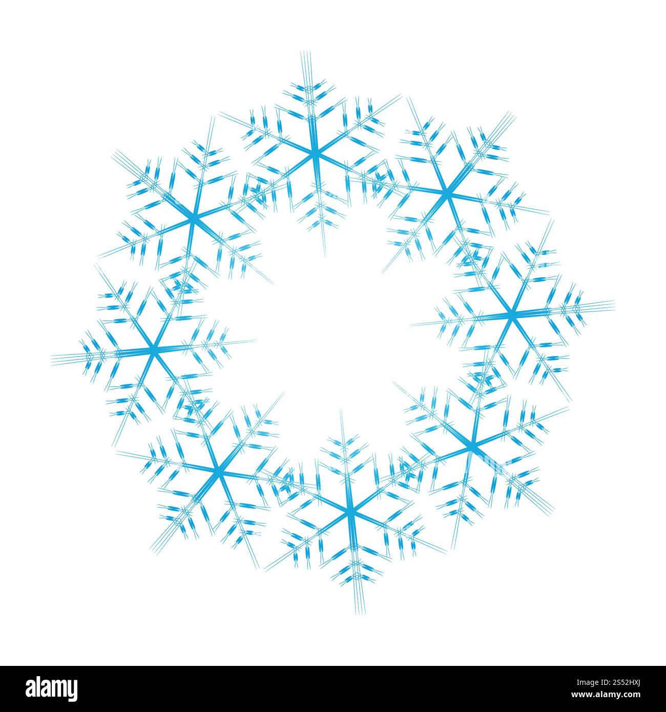 Snowflake ornate. Blue on white. Vector illustration Stock Photo - Alamy