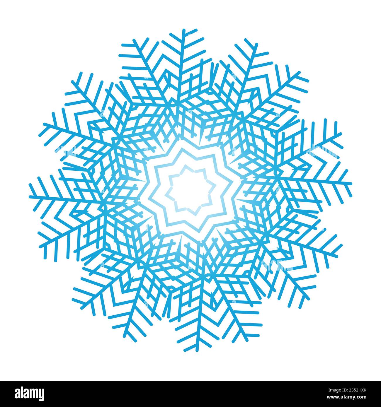 Snowflake ornate. Blue on white. Vector illustration Stock Photo - Alamy