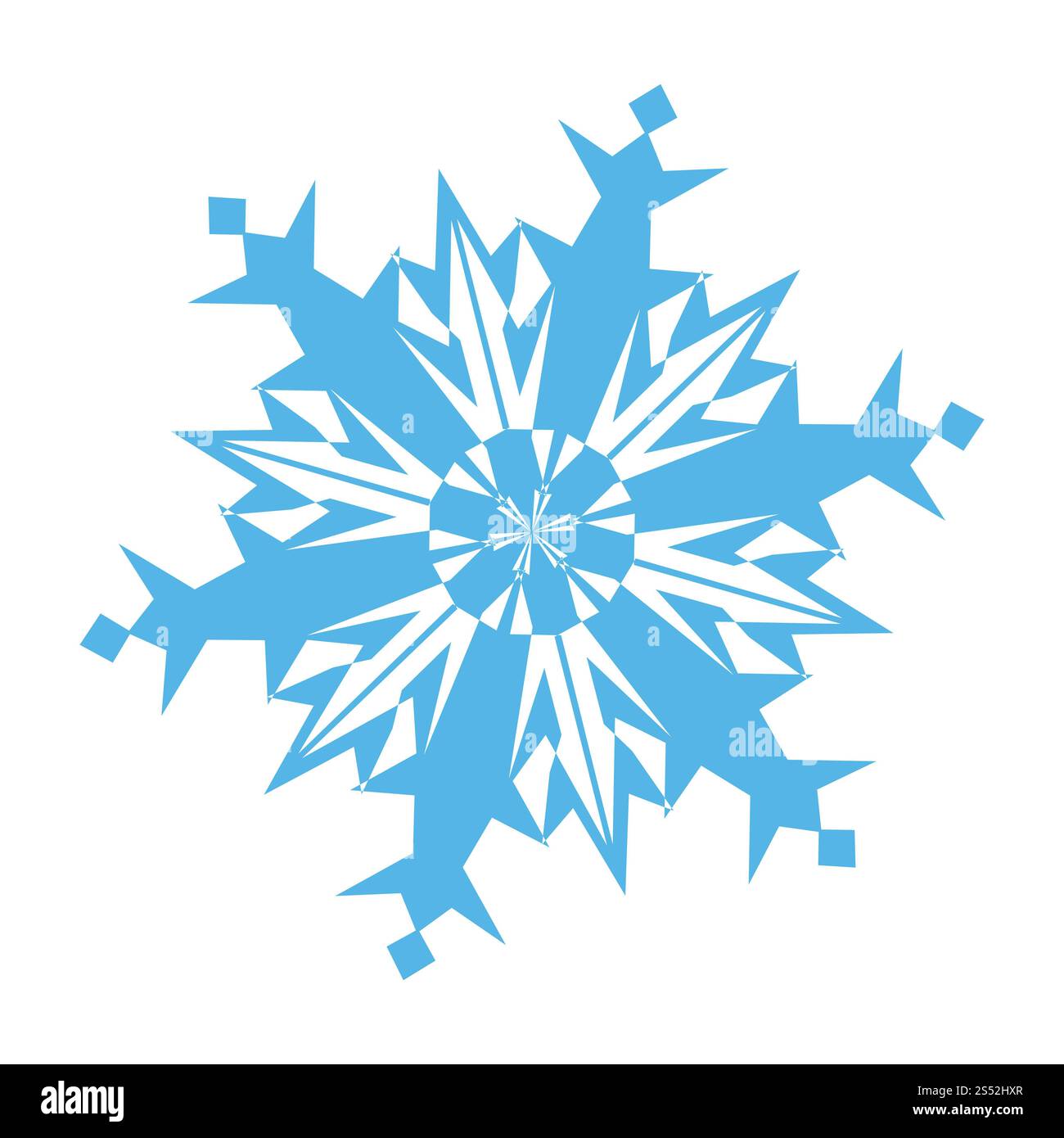 Snowflake ornate. Blue on white. Vector illustration Stock Photo - Alamy