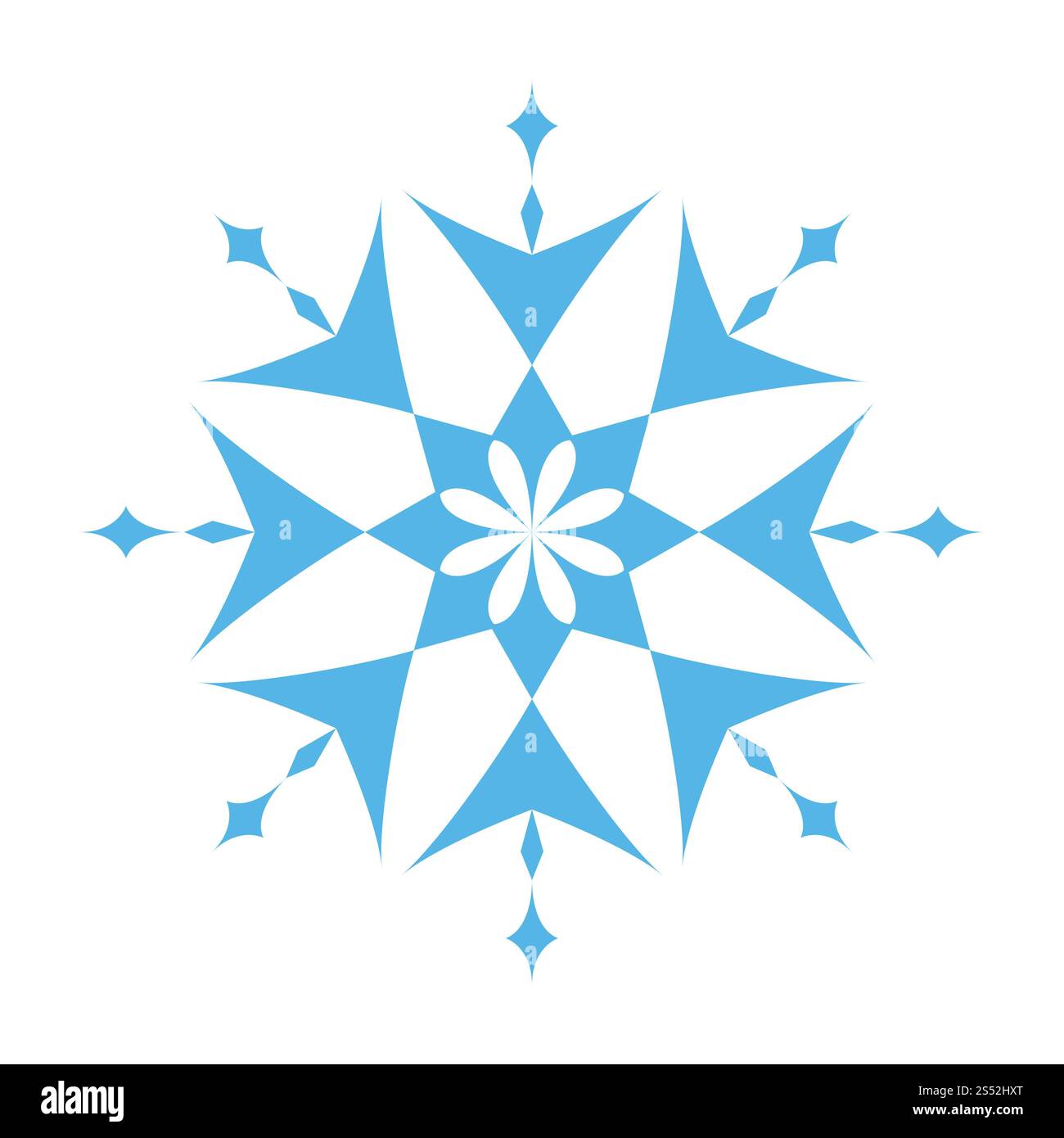 Snowflake ornate. Blue on white. Vector illustration Stock Photo - Alamy