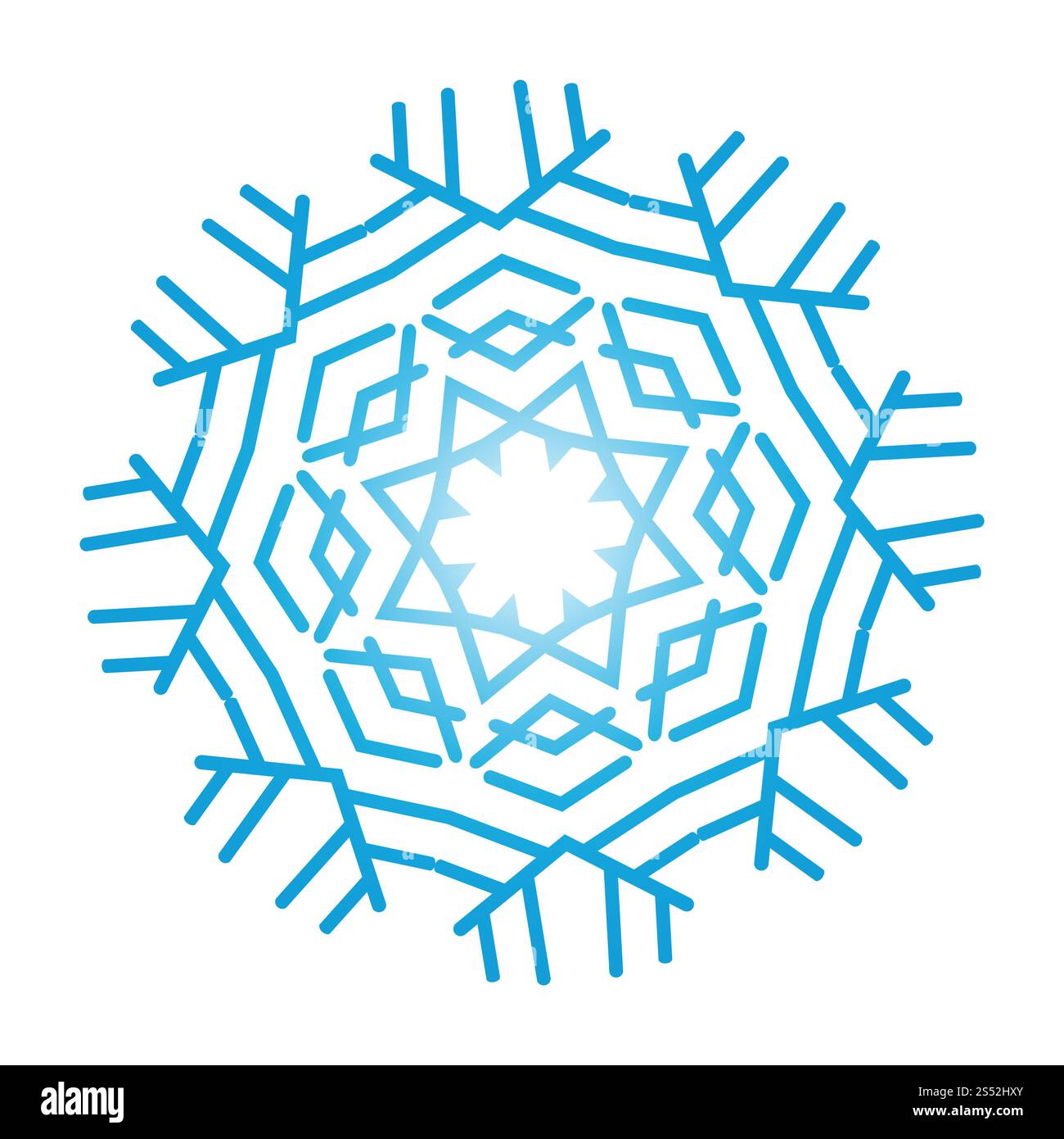 Snowflake ornate. Blue on white. Vector illustration Stock Photo - Alamy