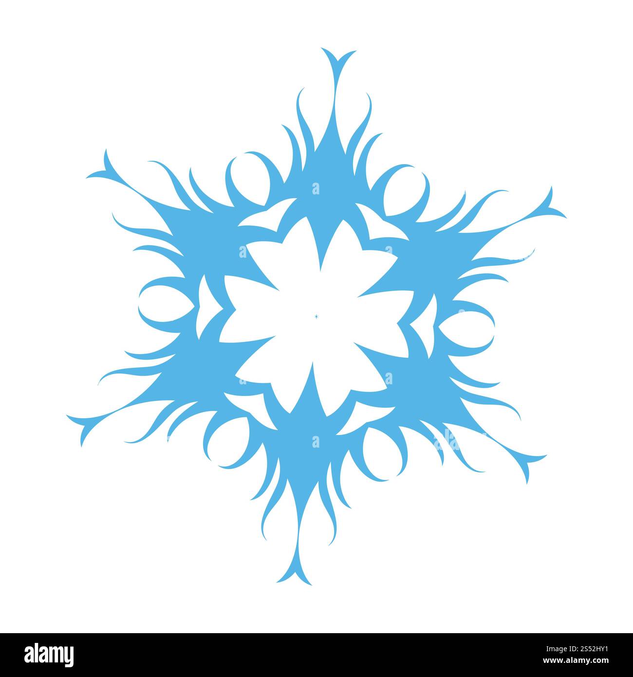 Snowflake ornate. Blue on white. Vector illustration Stock Photo - Alamy