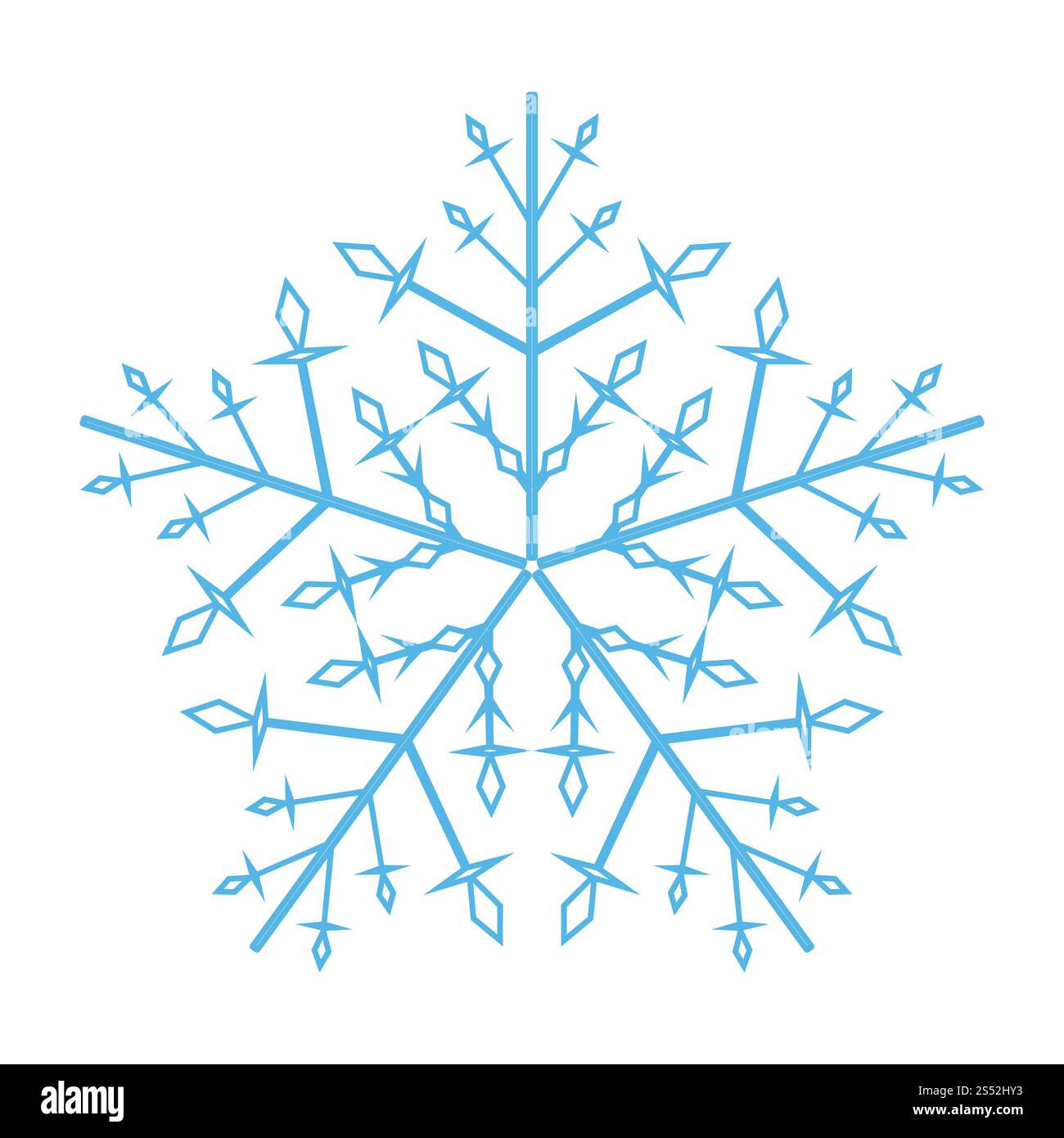 Snowflake ornate. Blue on white. Vector illustration Stock Photo - Alamy