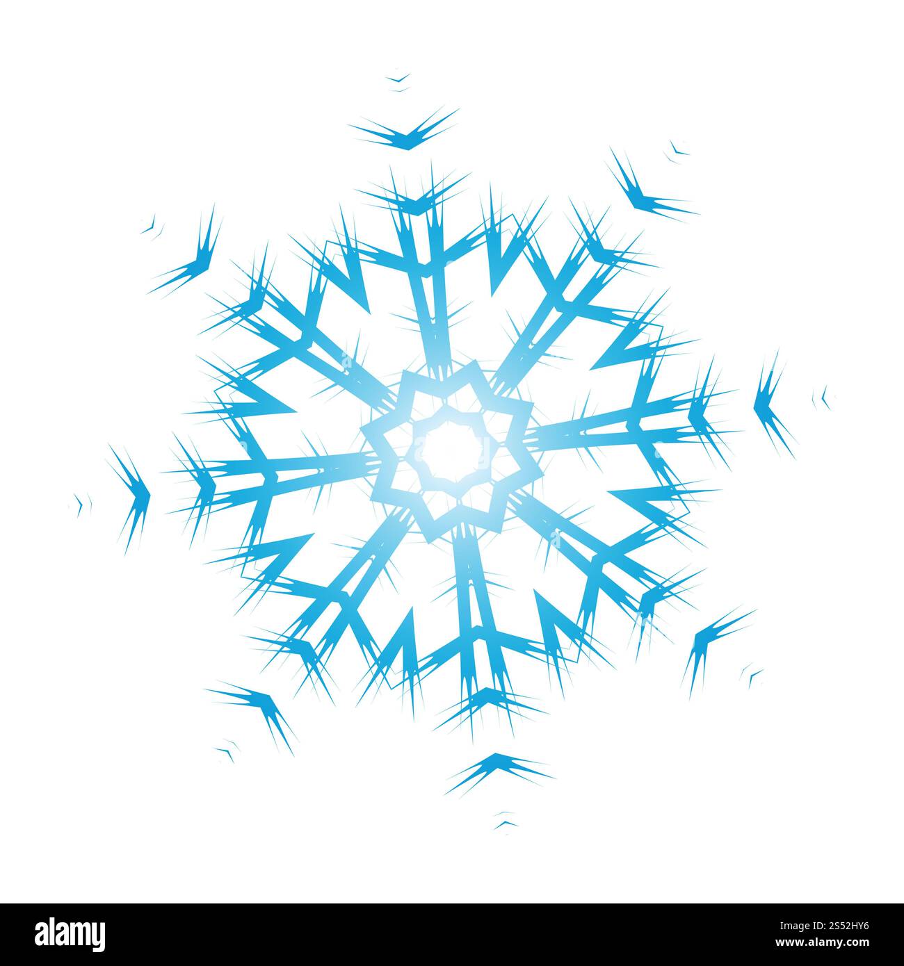 Snowflake ornate. Blue on white. Vector illustration Stock Photo - Alamy