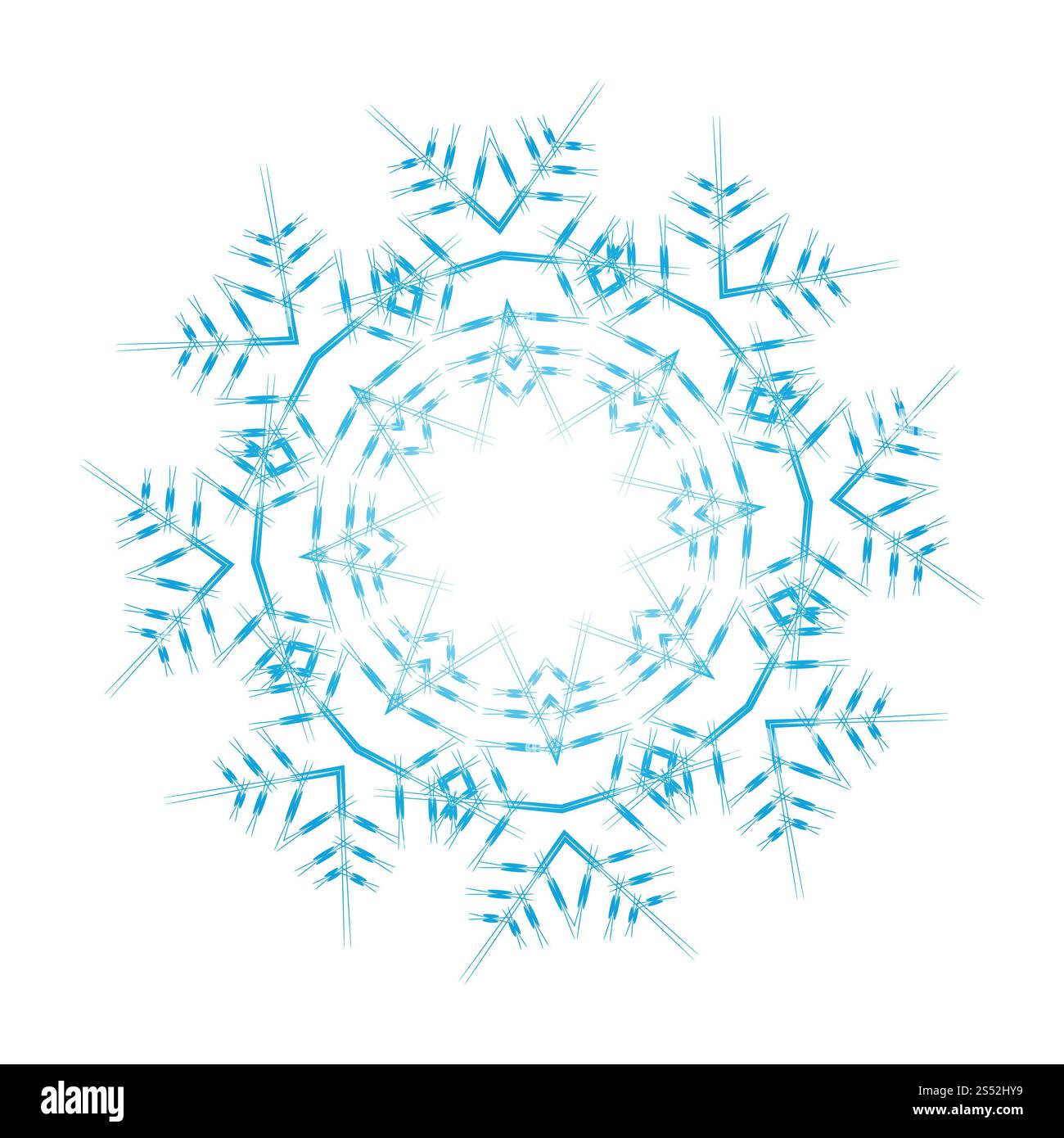 Snowflake ornate. Blue on white. Vector illustration Stock Photo - Alamy
