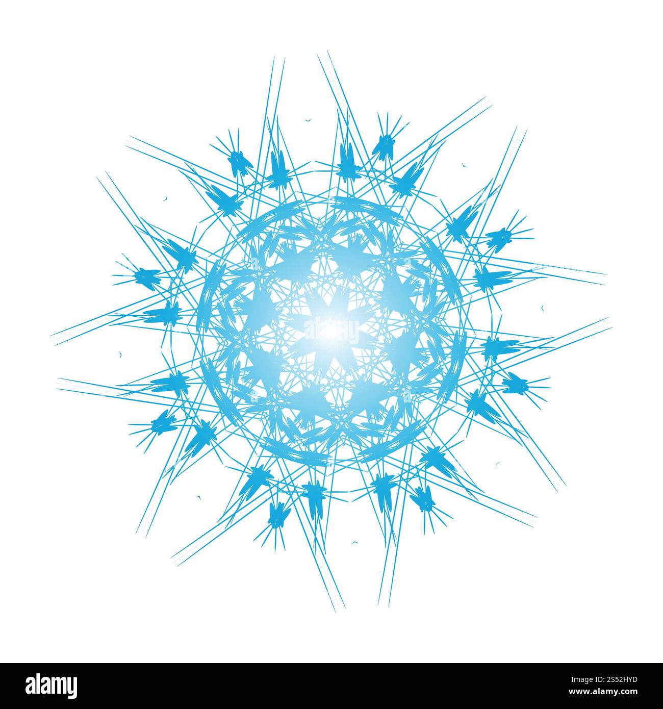 Snowflake ornate. Blue on white. Vector illustration Stock Photo - Alamy