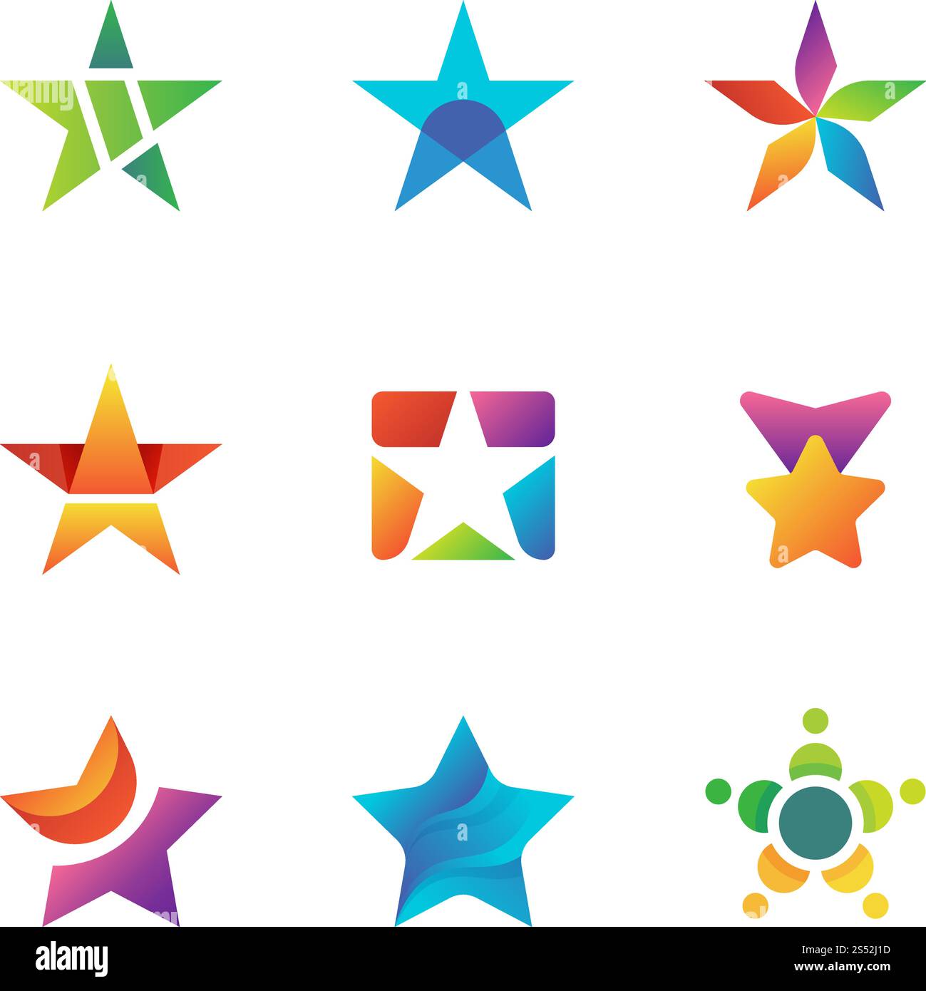 Shooting night star, rising stars vector logo. Comet with tail vector symbols isolated on white ...