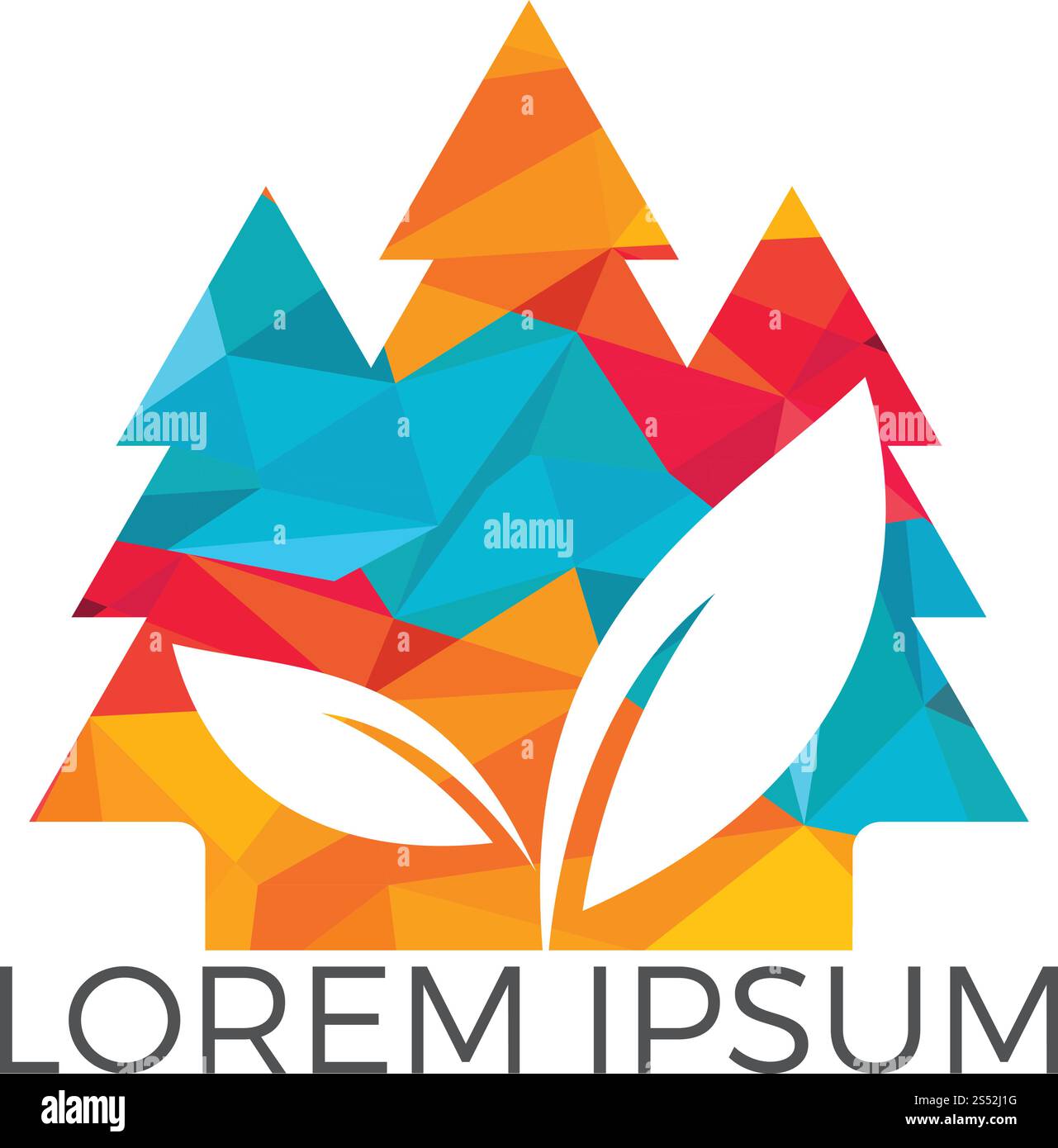 Pine tree and leaf logo design. Creative pine tree and leaves ...