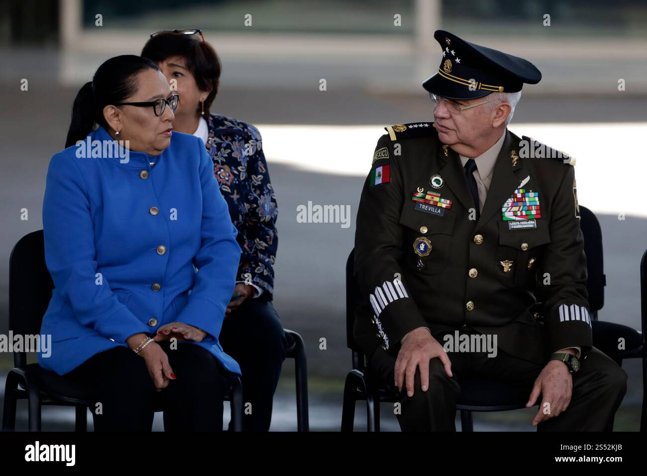 Mexico City, Mexico. 13th Jan, 2025. (L-R) Secretary of Governance Rosa ...