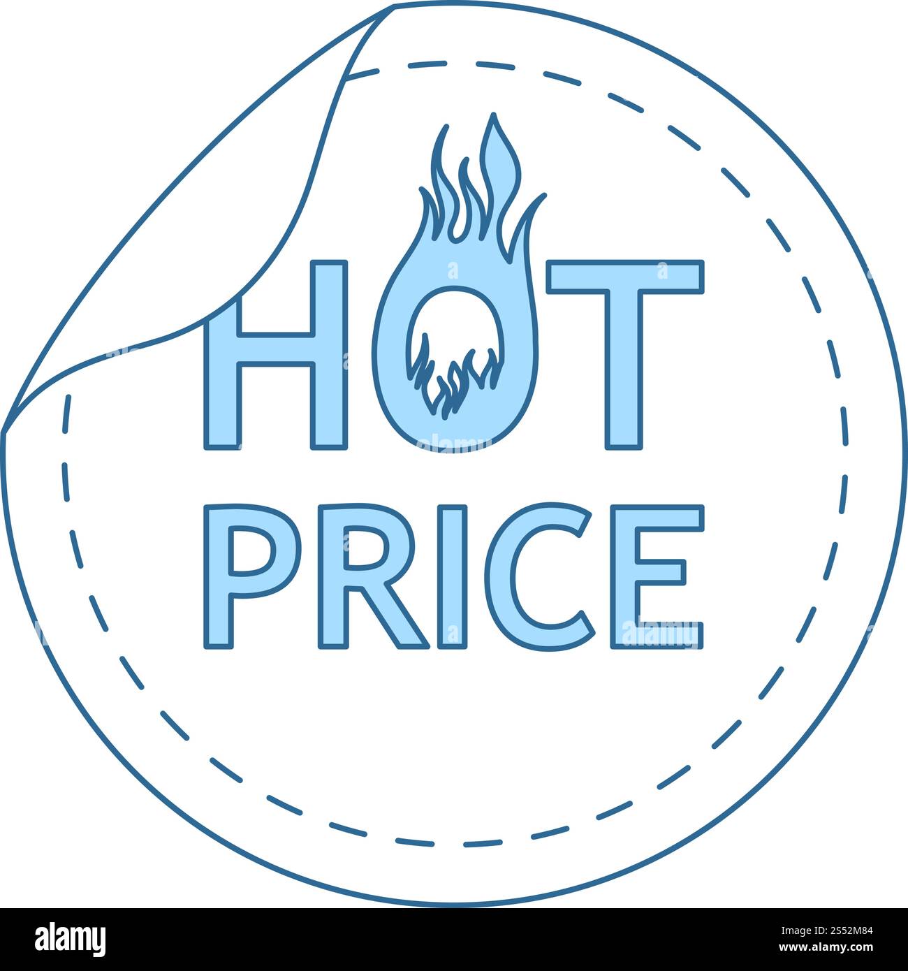 Hot Price Icon. Thin Line With Blue Fill Design. Vector Illustration ...