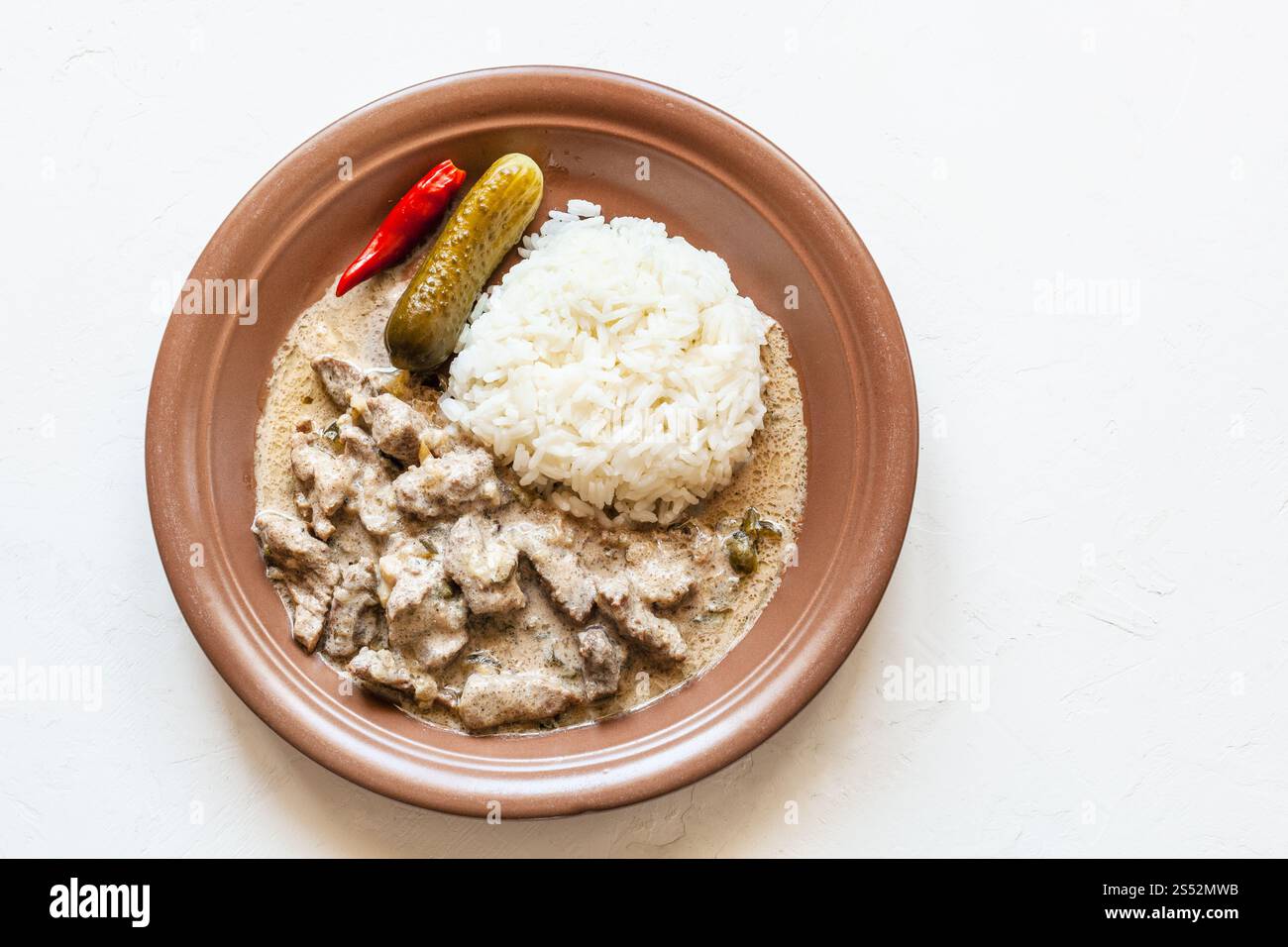 Russian cuisine dish portion of beef stroganoff beef stroganov hi-res ...