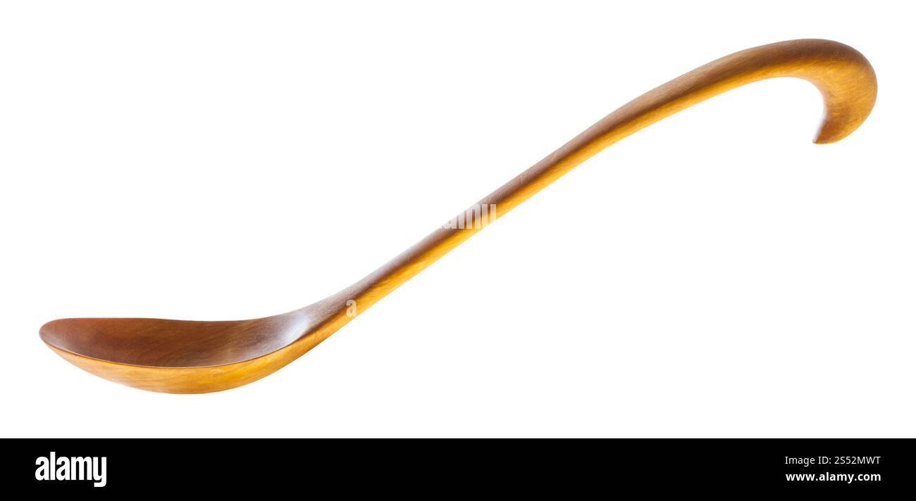 hand carved wooden spoon from alder tree isolated on white background ...