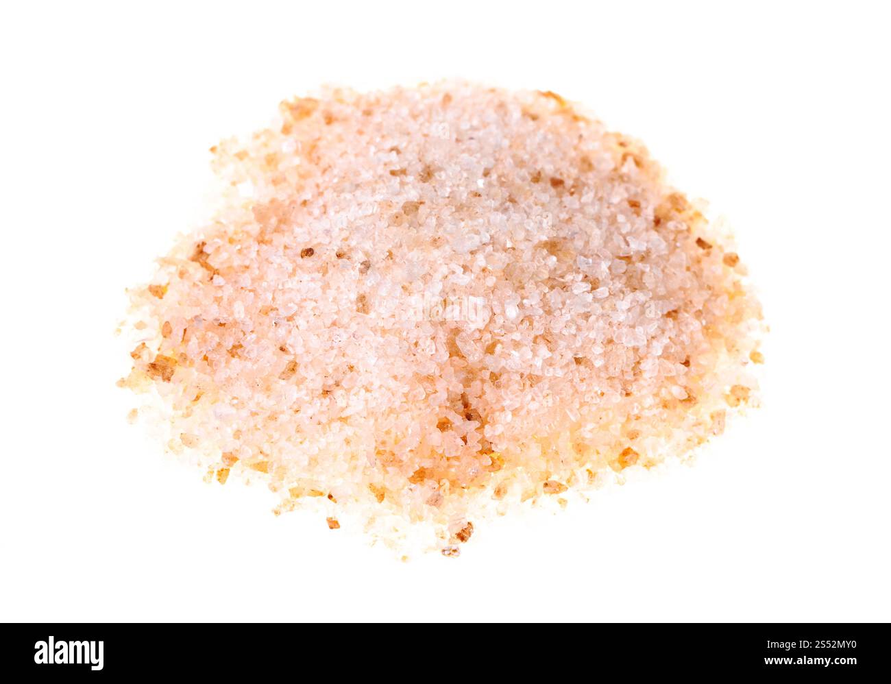 handful of ground pink himalayan salt isolated on white background ...