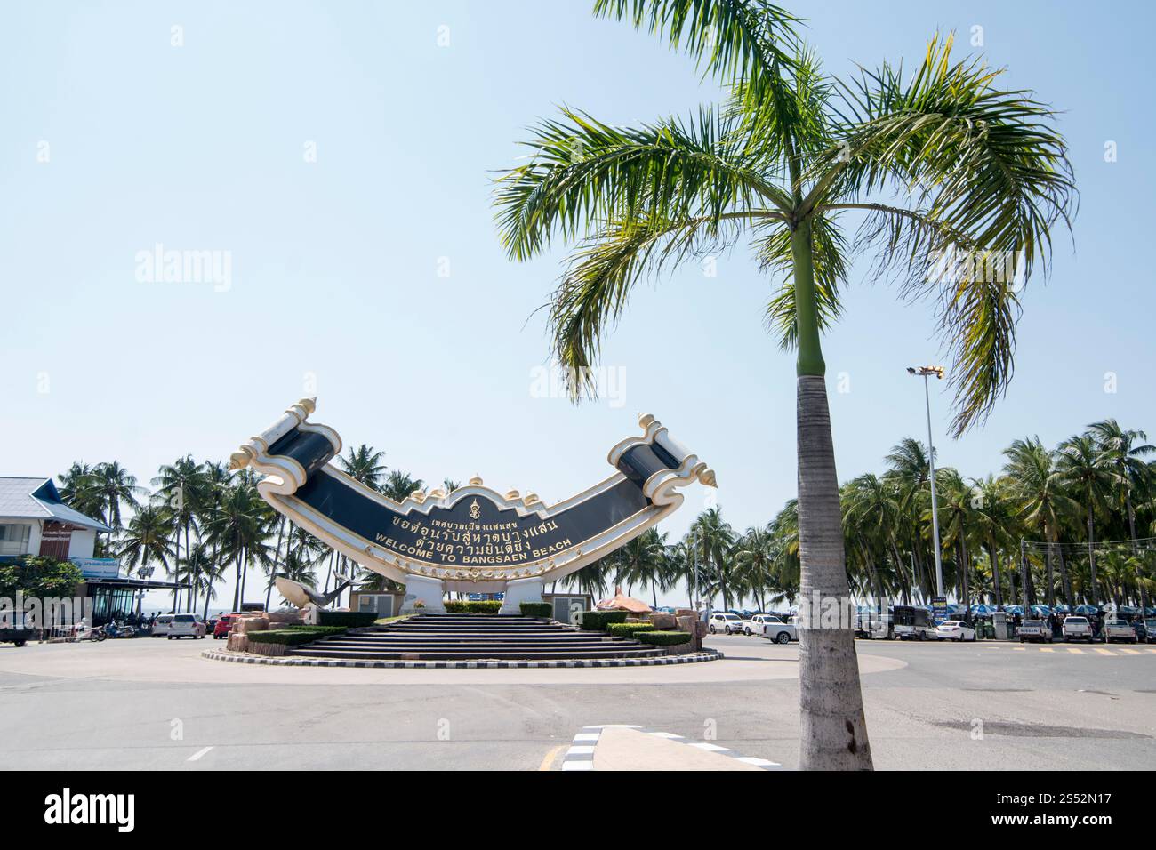 the main square at the Bang Saen Beach at the Town of Bangsaen in the ...