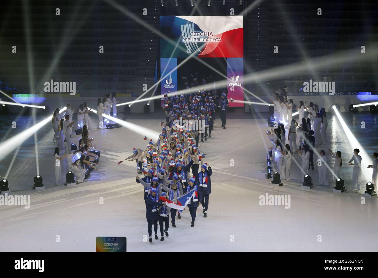 Turin, Italy. 13th Jan, 2025. Team CZECHIA during the opening ceremony ...