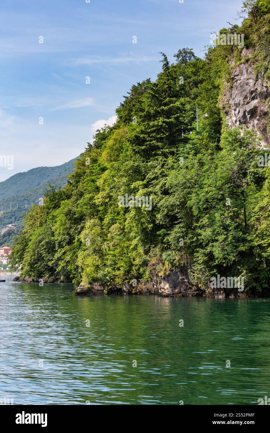 Lake Como summer shore view from ship board, Italy Stock Photo - Alamy