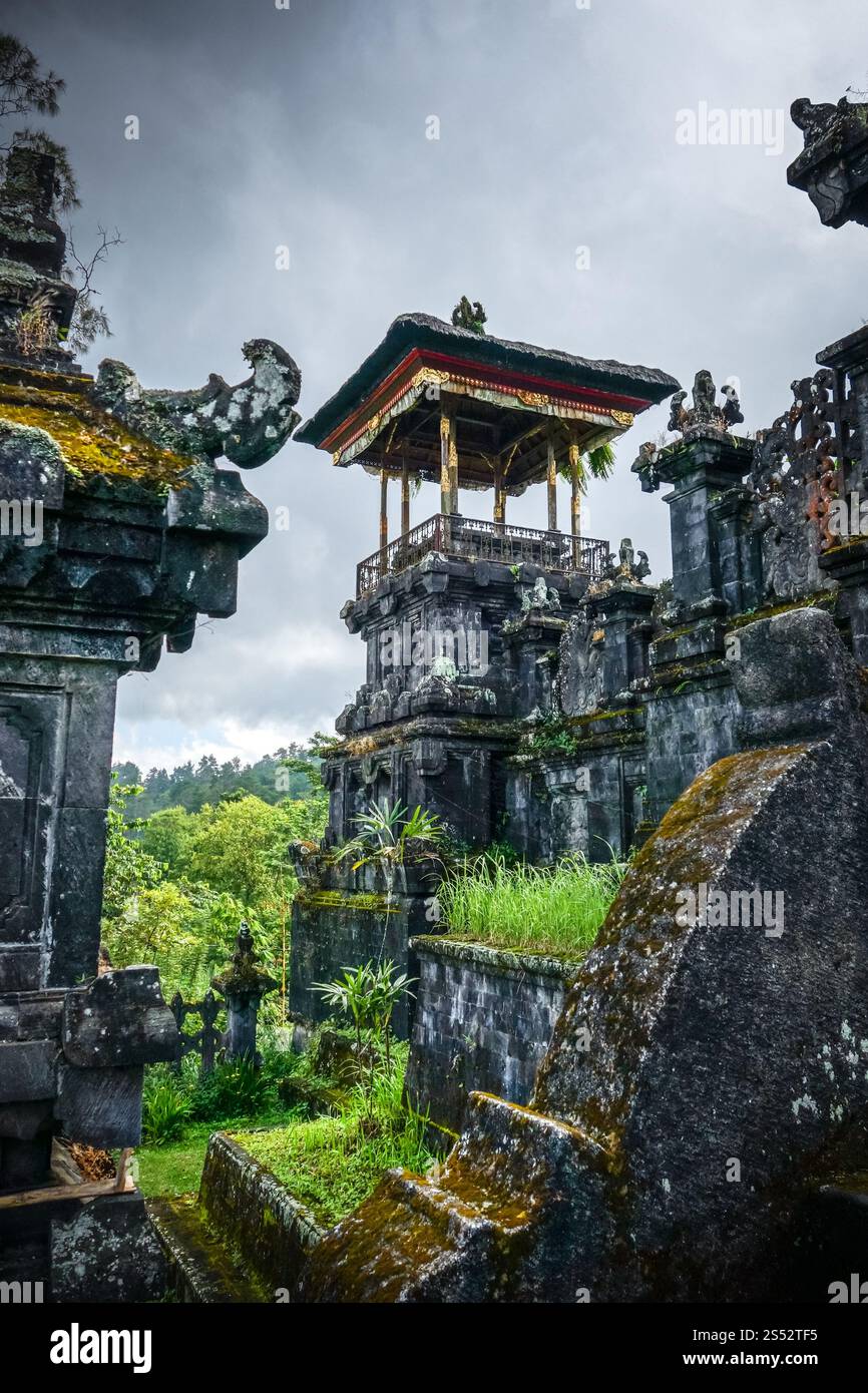 Pura Besakih temple landscape on mount Agung, Bali, Indonesia. Pura ...