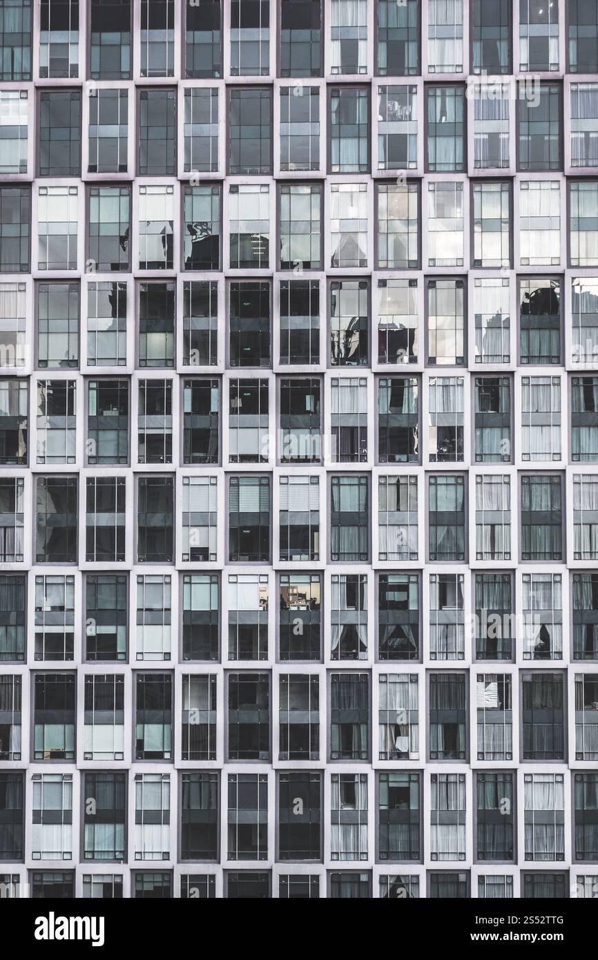 Modern office building facade and windows, front view. Modern building ...