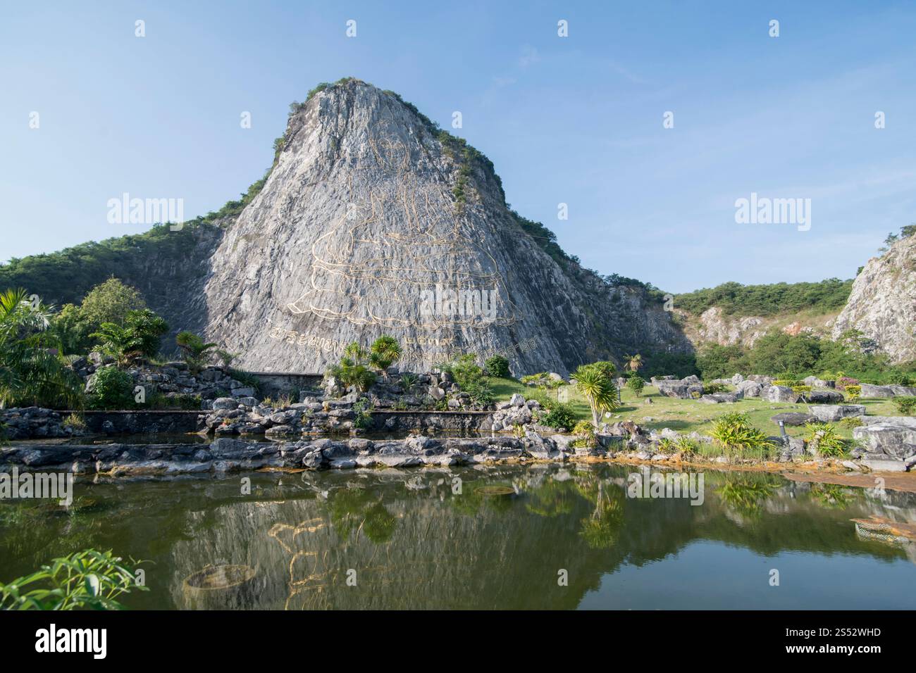 the Buddha Cliff of Khao Chee Chan at the village of Sattahip near the ...