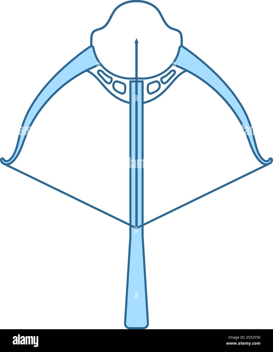 Crossbow Icon. Thin Line With Blue Fill Design. Vector Illustration ...