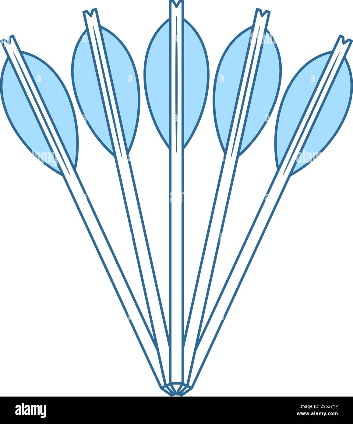 Crossbow Bolts Icon. Thin Line With Blue Fill Design. Vector ...