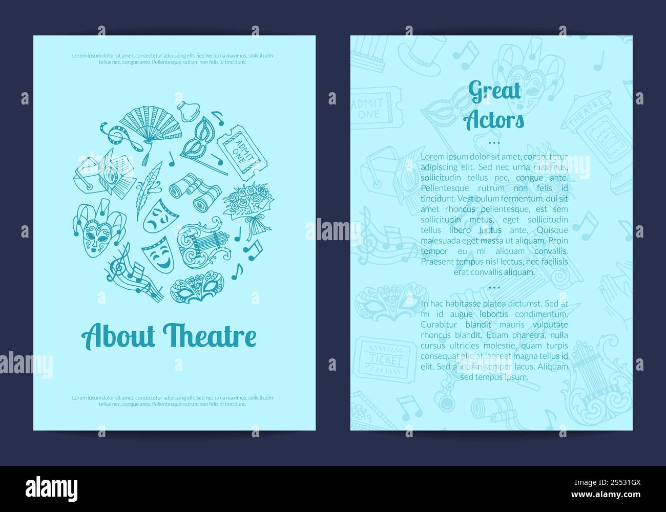Vector doodle theatre elements card hi-res stock photography and images ...