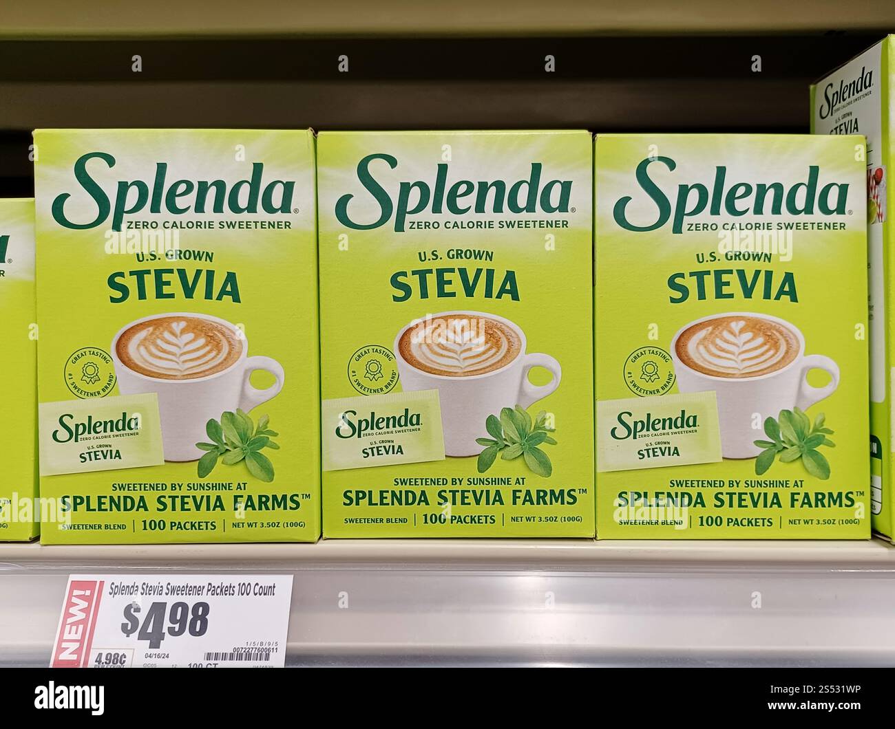 Houston, Texas USA 09-14-2024: Splenda stevia boxes artificial ...