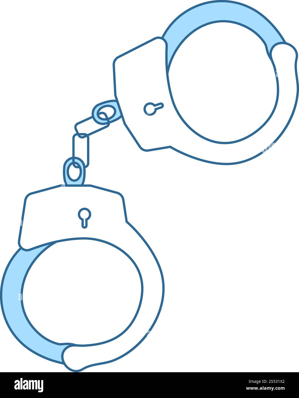 Handcuff Icon. Thin Line With Blue Fill Design. Vector Illustration ...