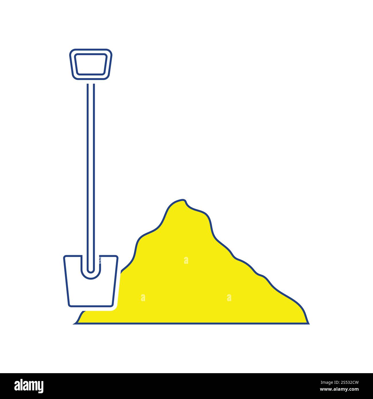 Icon of Construction shovel and sand. Thin line design. Vector ...