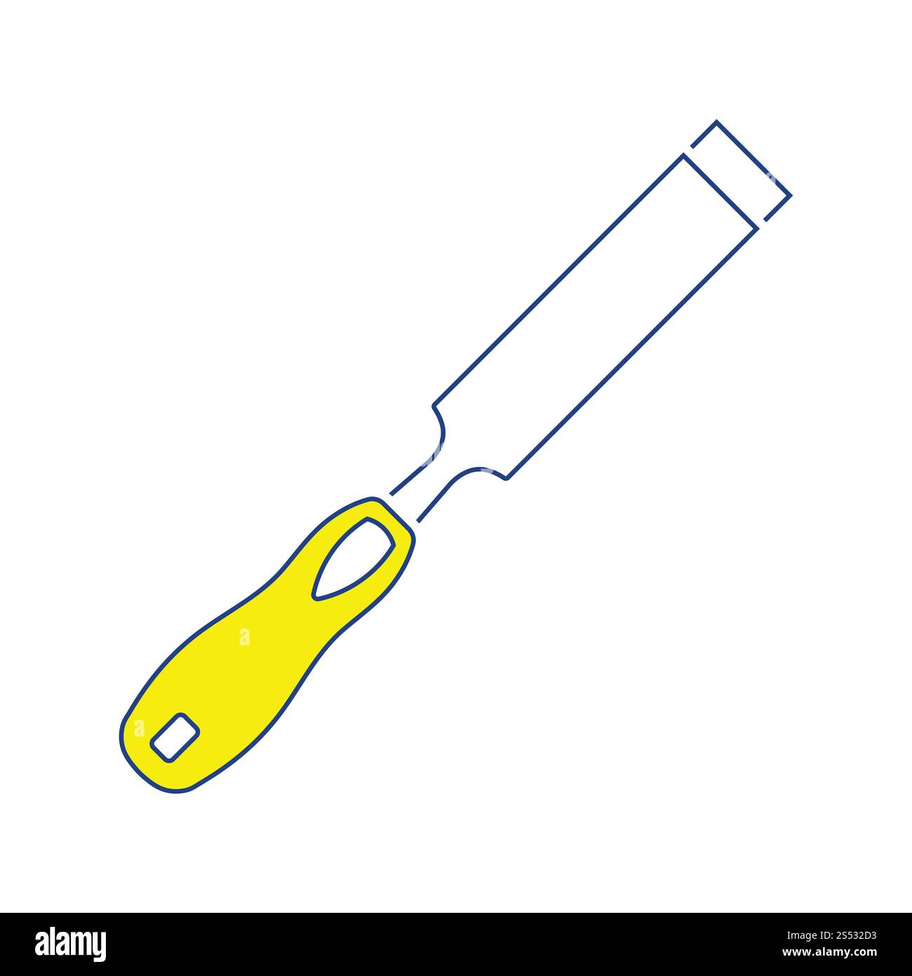 Icon of chisel. Thin line design. Vector illustration Stock Photo - Alamy