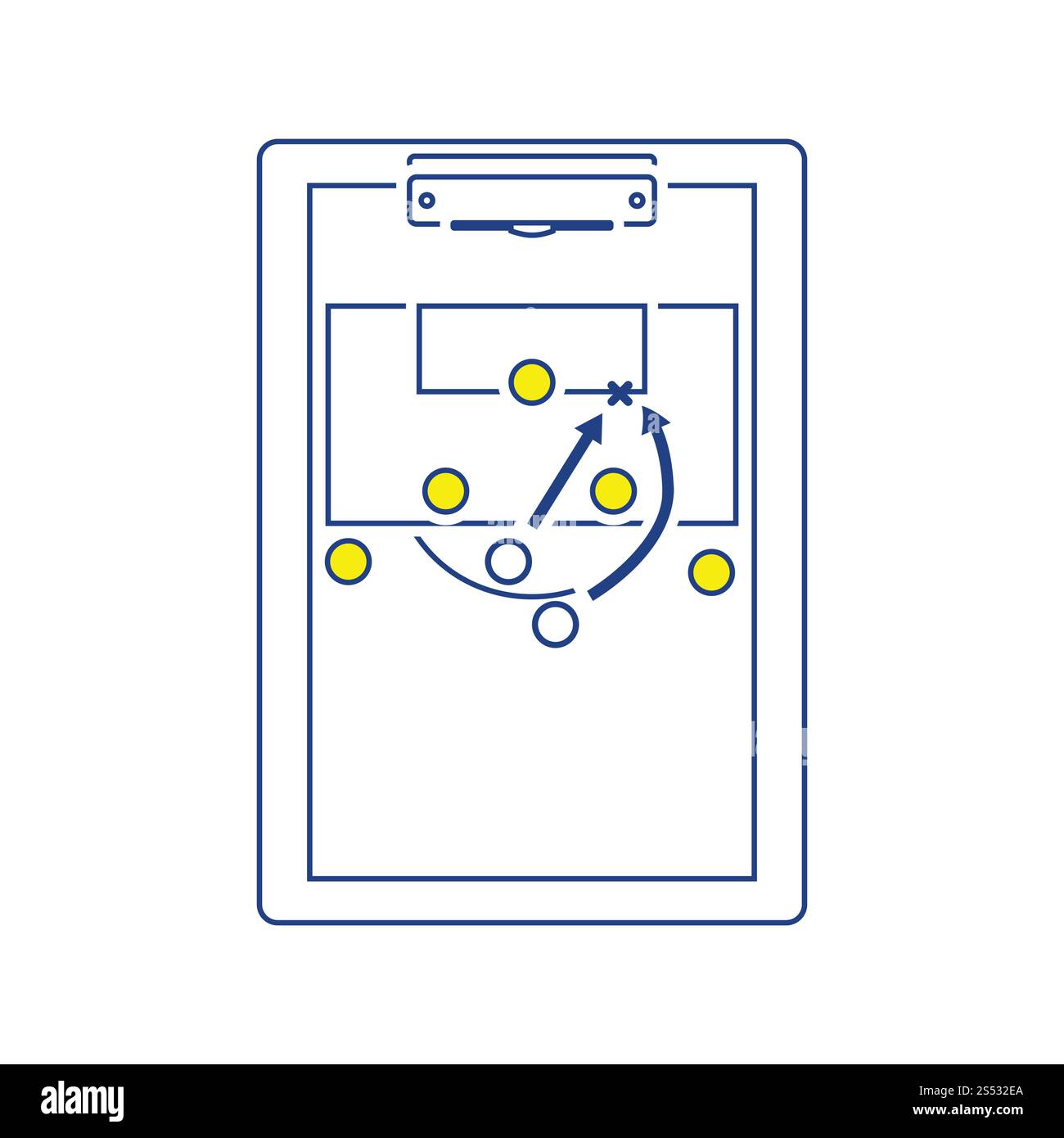Icon of football coach tablet with game plan. Thin line design. Vector ...