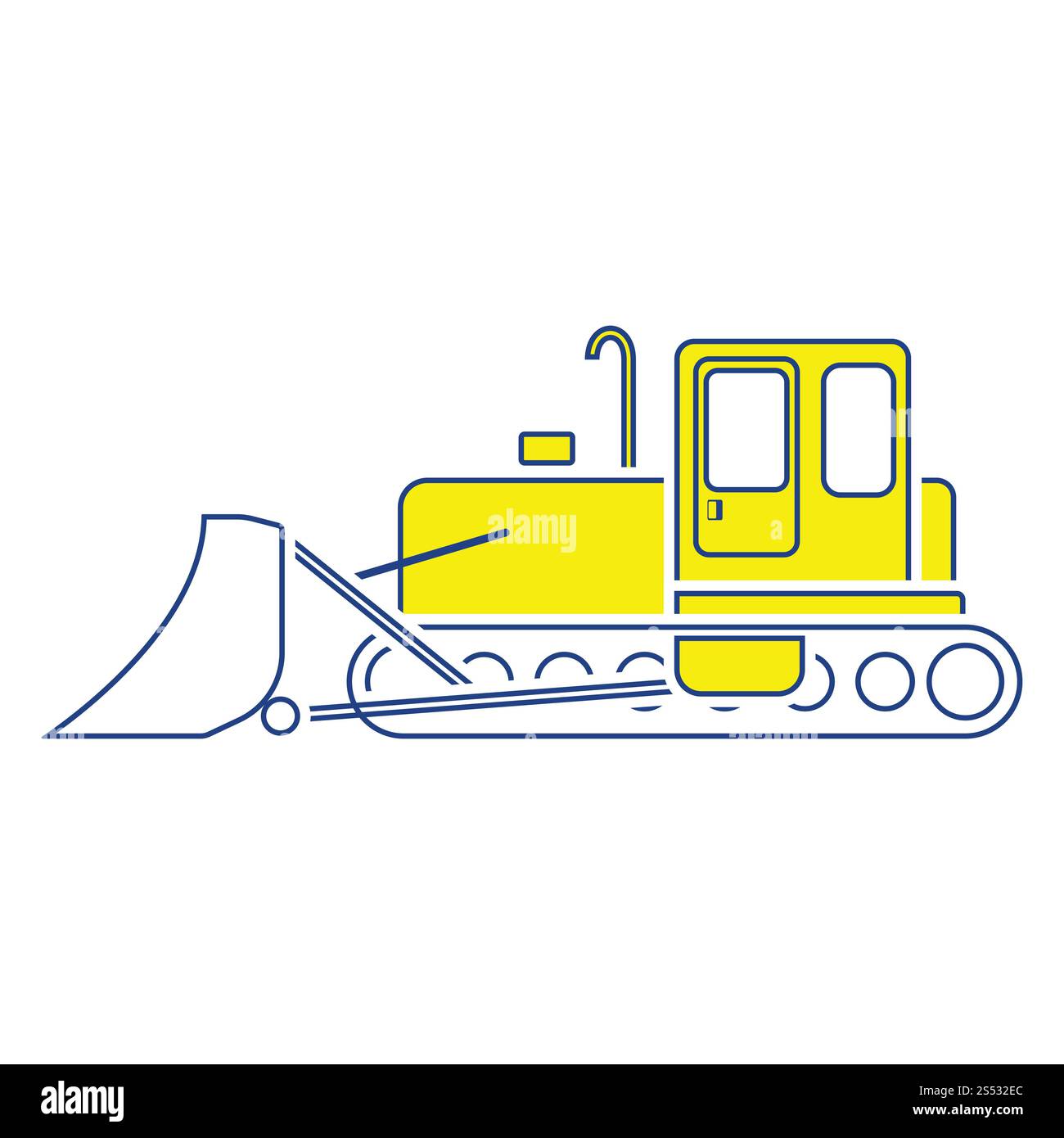 Icon of Construction bulldozer. Thin line design. Vector illustration ...