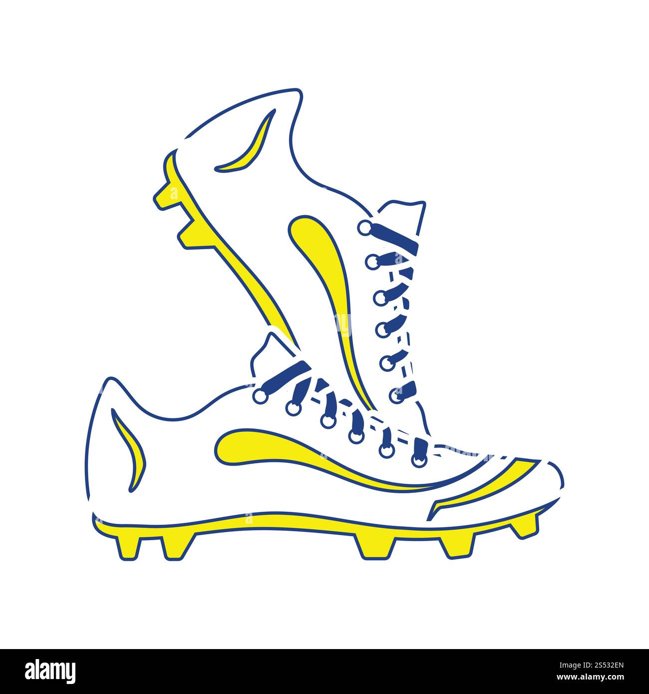 Icon of football boots. Thin line design. Vector illustration Stock ...