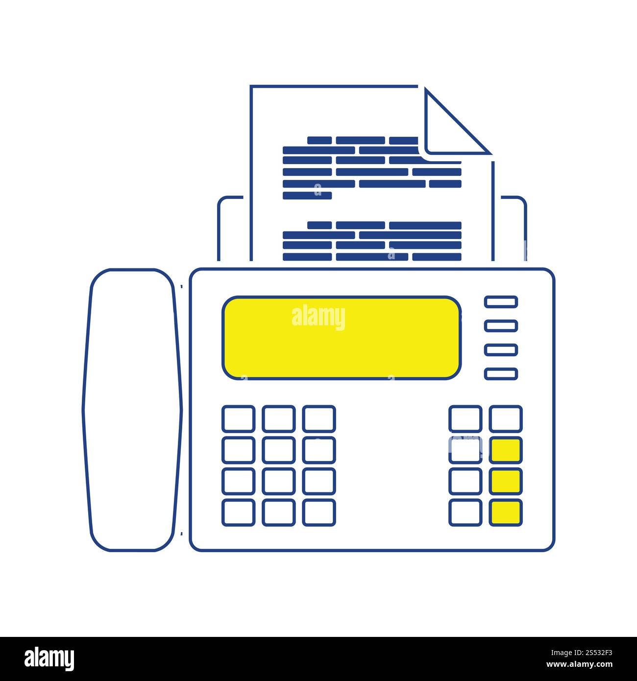 Fax icon. Thin line design. Vector illustration Stock Photo - Alamy