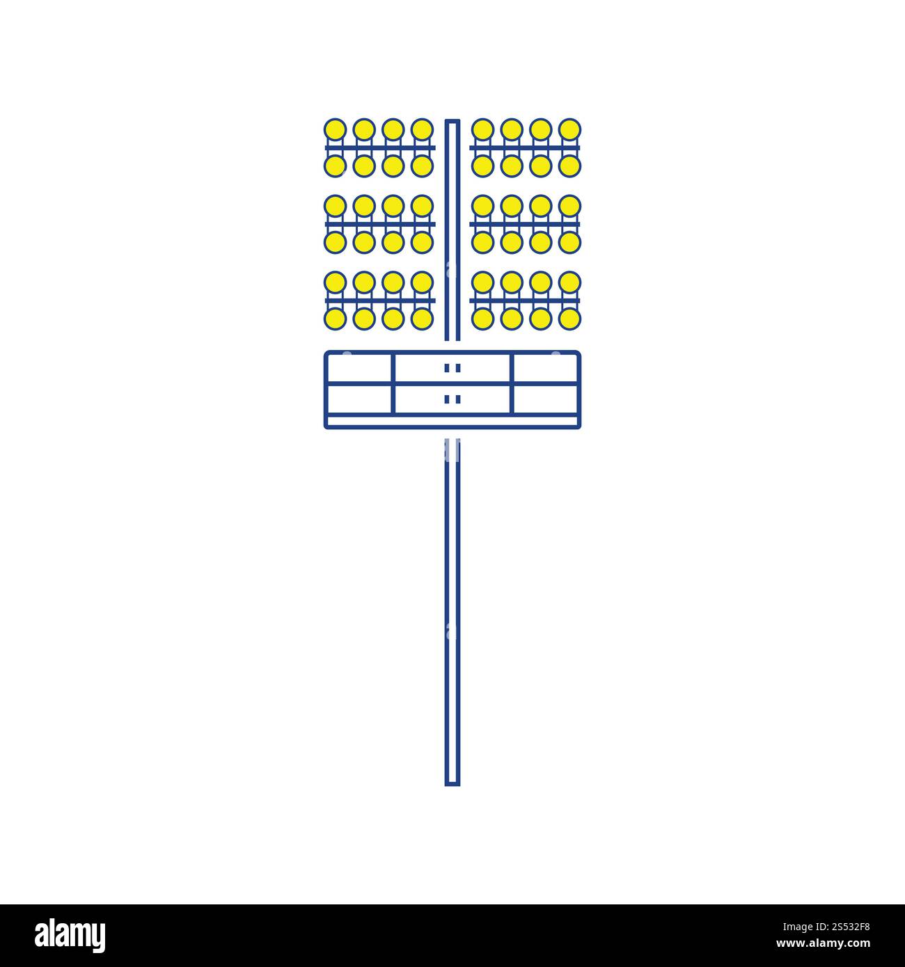 Icon of football light mast. Thin line design. Vector illustration ...