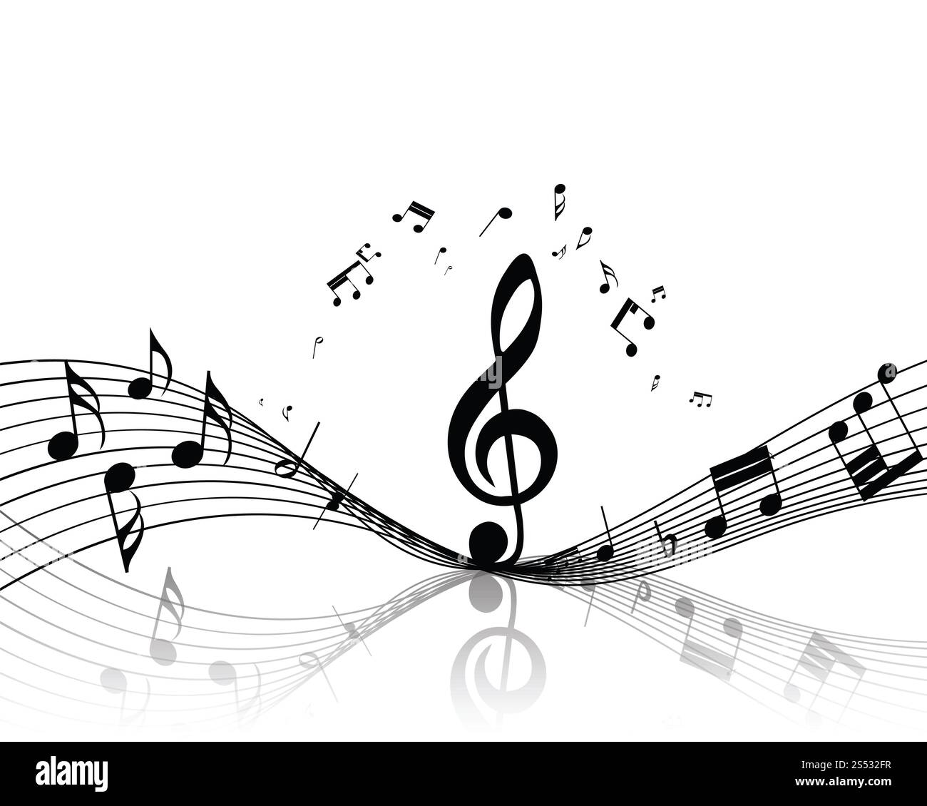 Musical note staff. EPS 10 vector illustration with transparency Stock ...