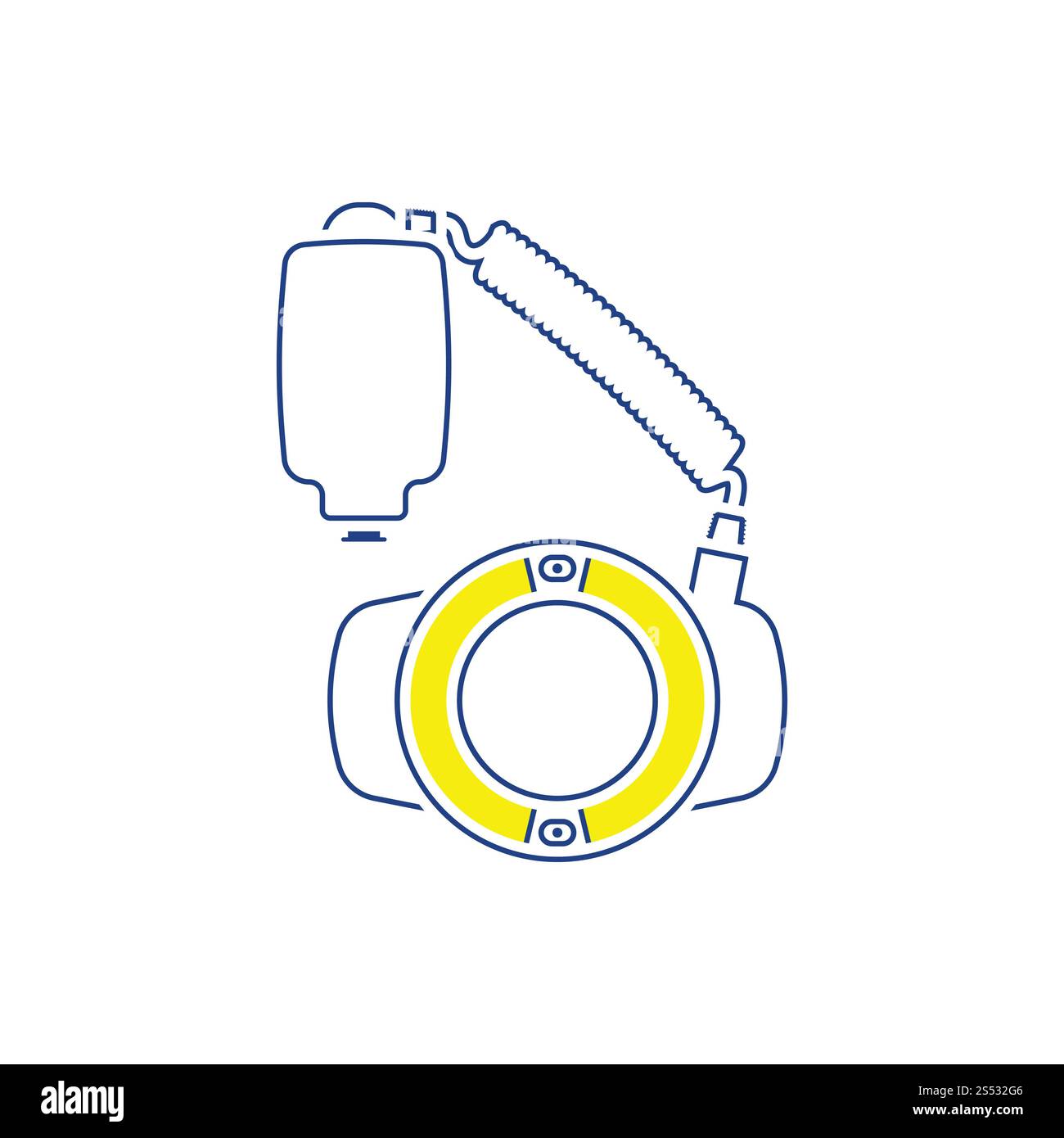 Icon of portable circle macro flash. Thin line design. Vector ...