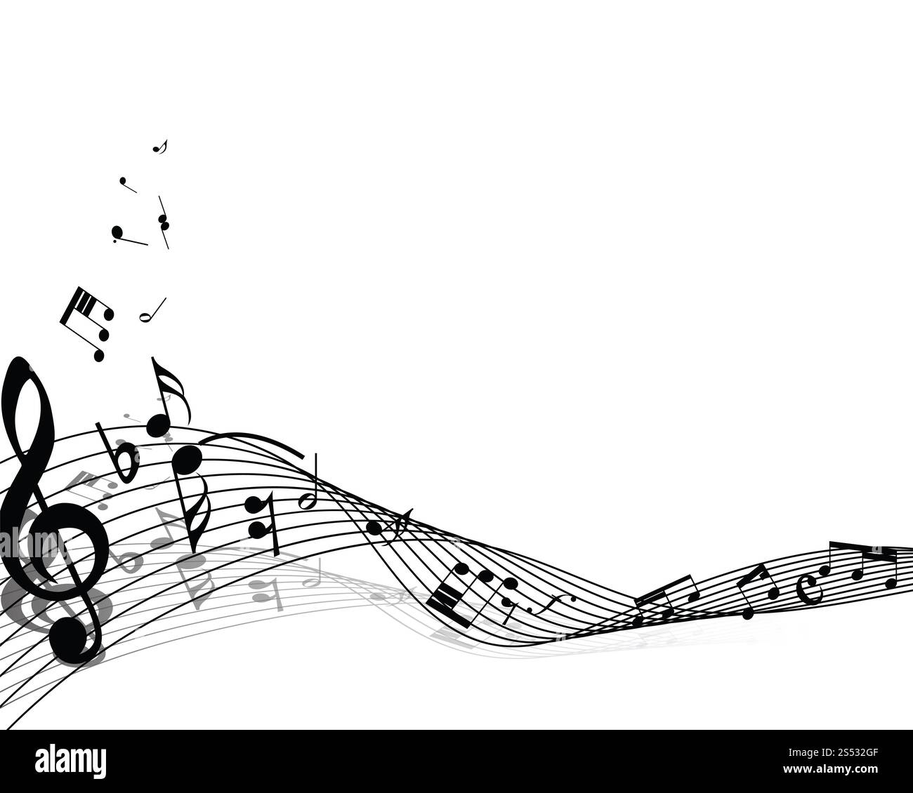 Musical note staff. EPS 10 vector illustration with transparency Stock ...