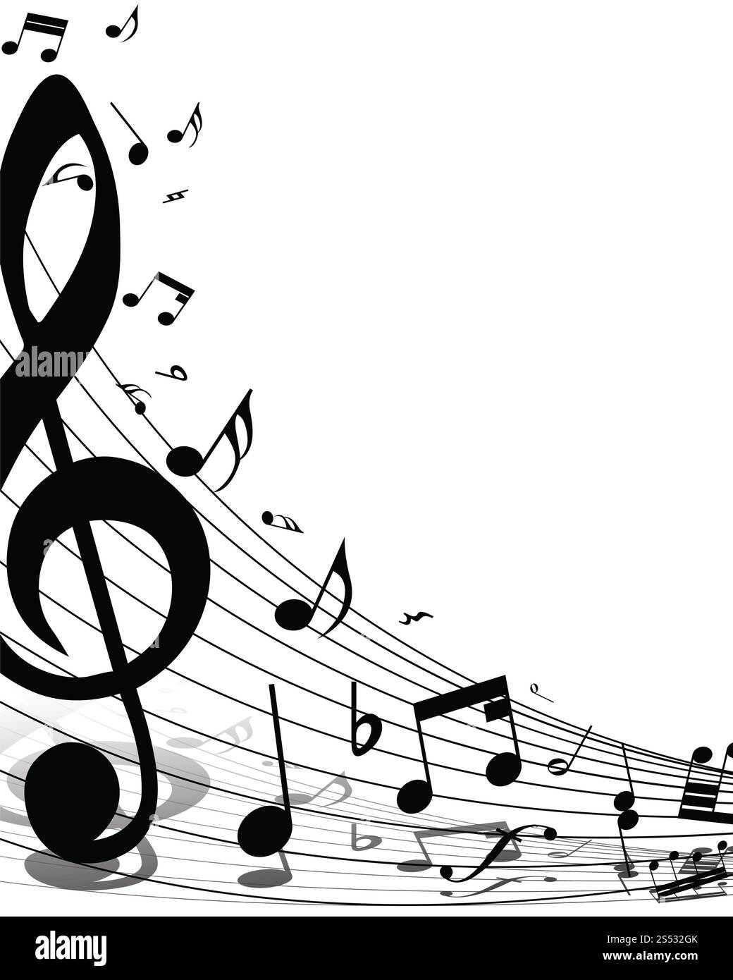 Musical note staff. EPS 10 vector illustration with transparency Stock ...