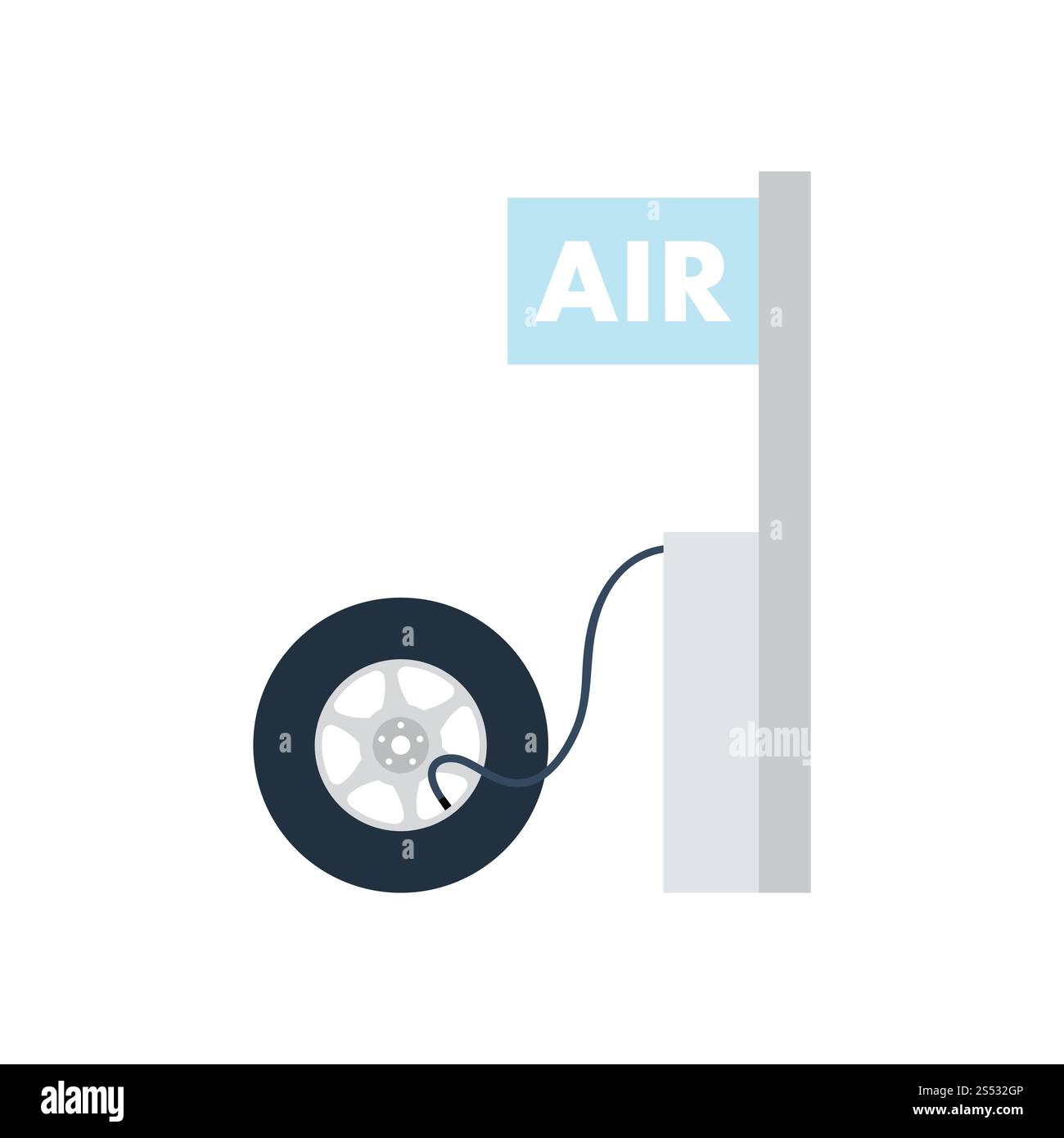 Wheels pump station icon. Flat color design. Vector illustration Stock ...