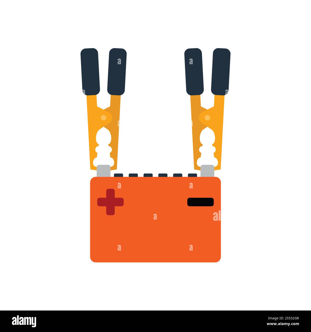 Car battery charge icon. Flat color design. Vector illustration Stock ...