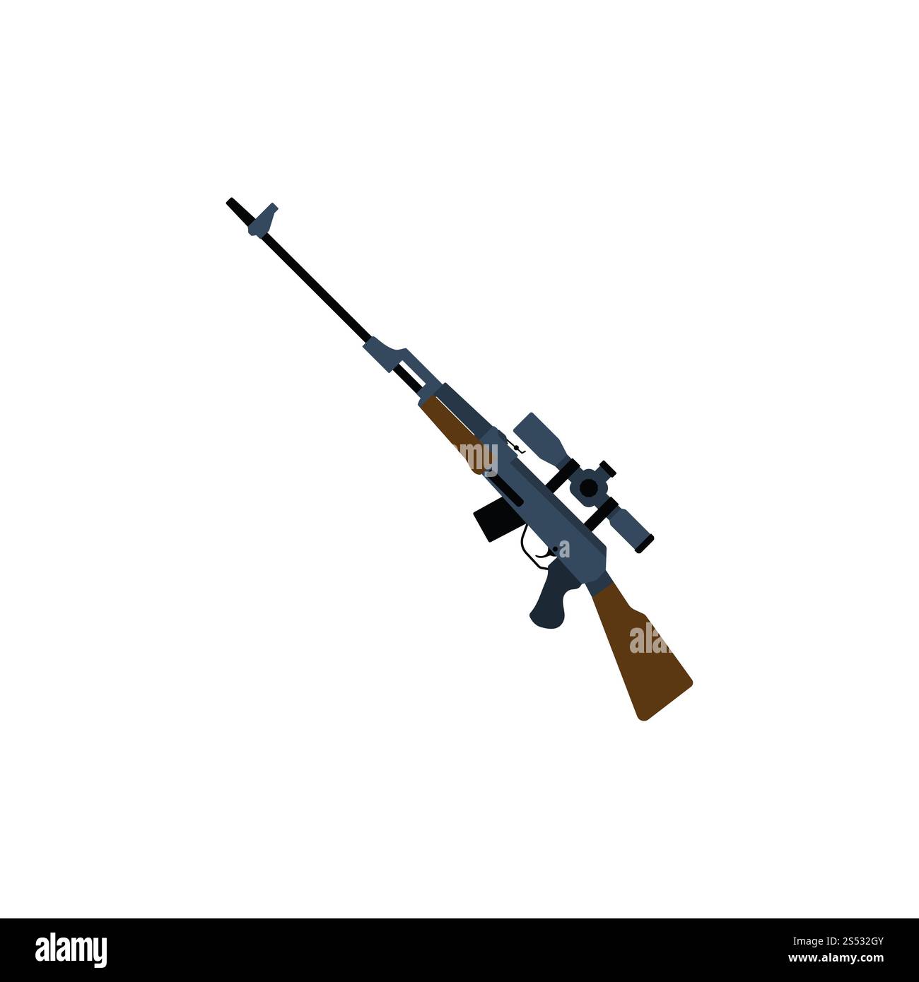 Sniper rifle icon. Flat color design. Vector illustration Stock Photo ...