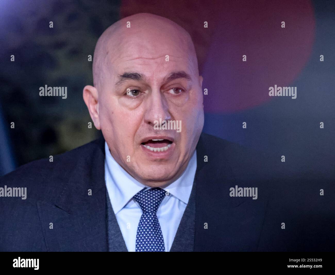 Italian Minister of Defence Guido Crosetto addresses press during ...