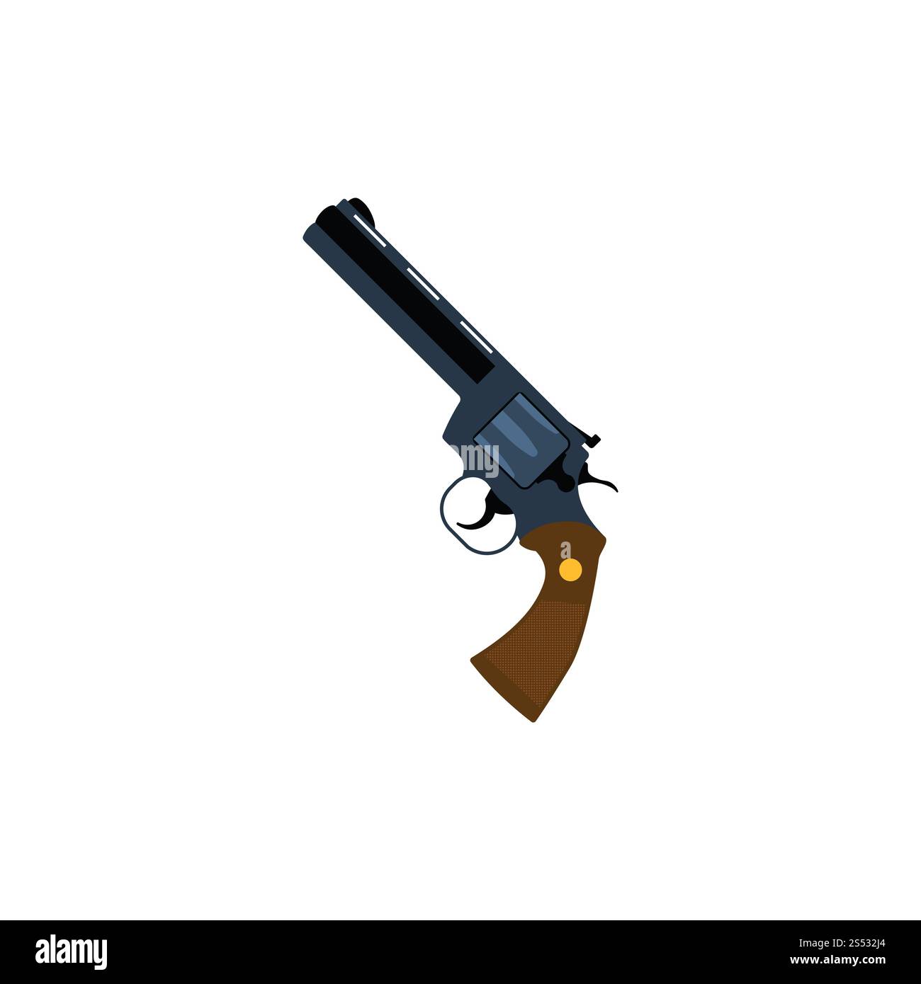 Revolver gun icon. Flat color design. Vector illustration Stock Photo ...