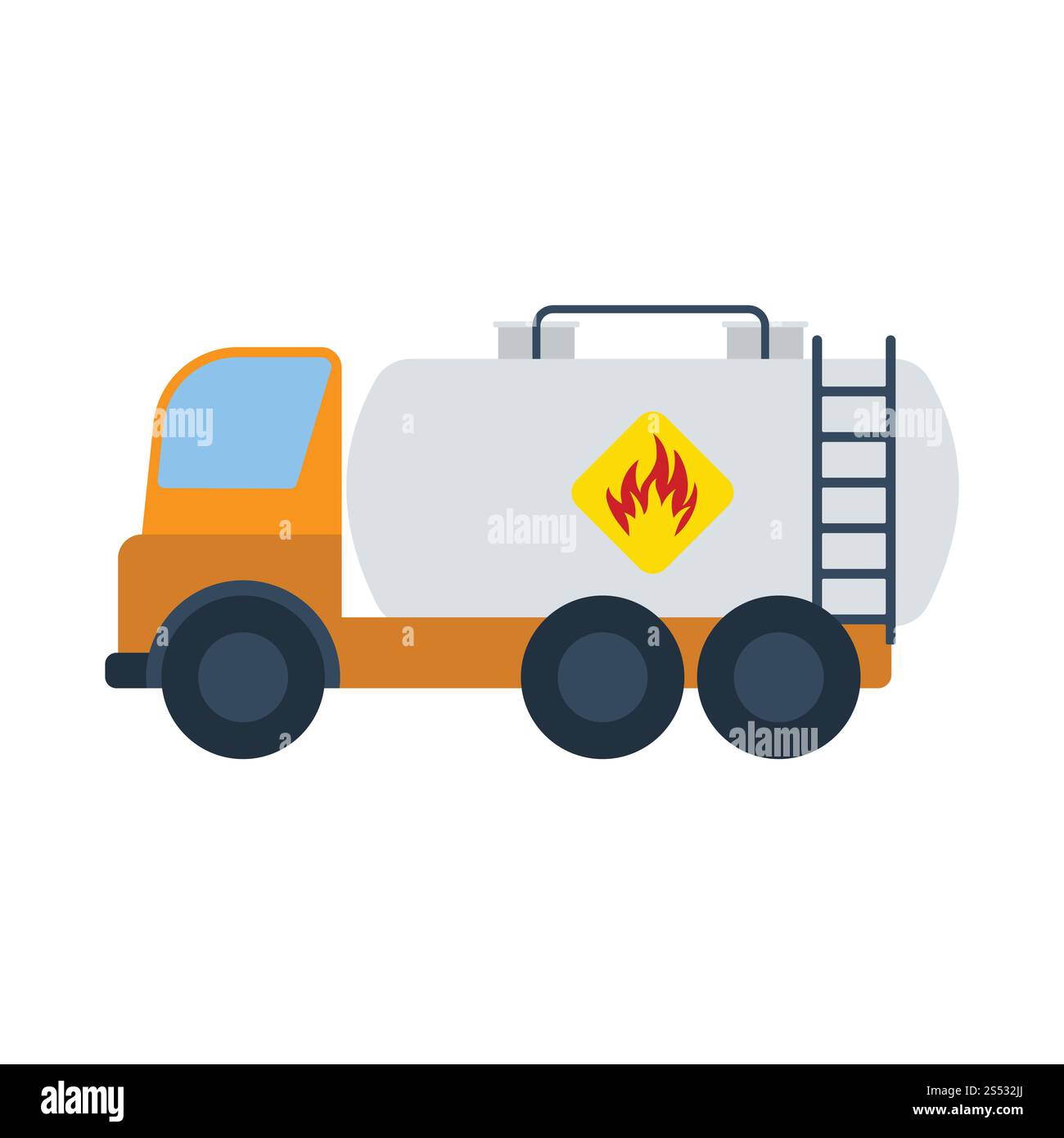 Oil truck icon. Flat color design. Vector illustration Stock Photo - Alamy
