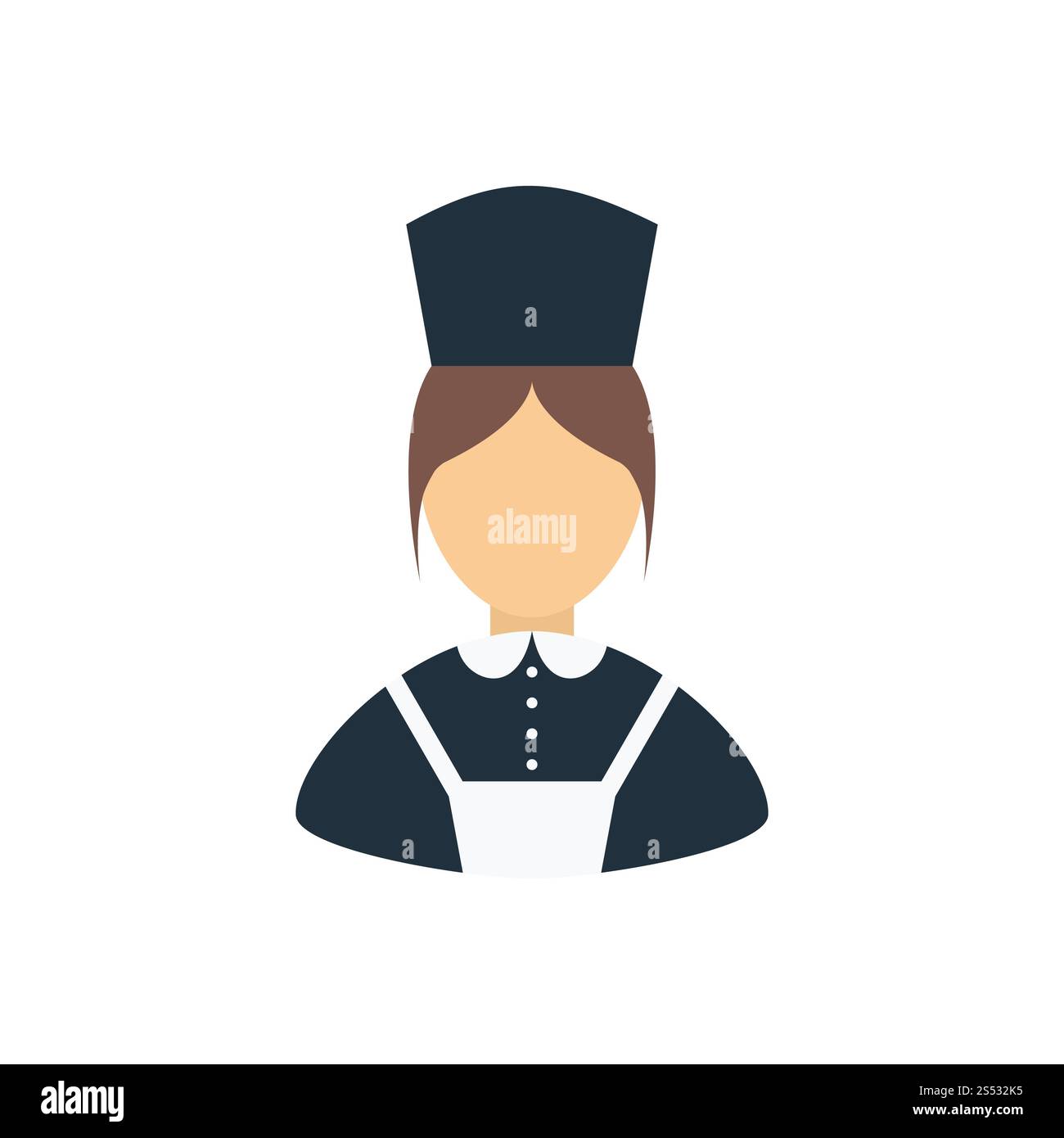 Woman icon flat black Cut Out Stock Images & Pictures - Alamy