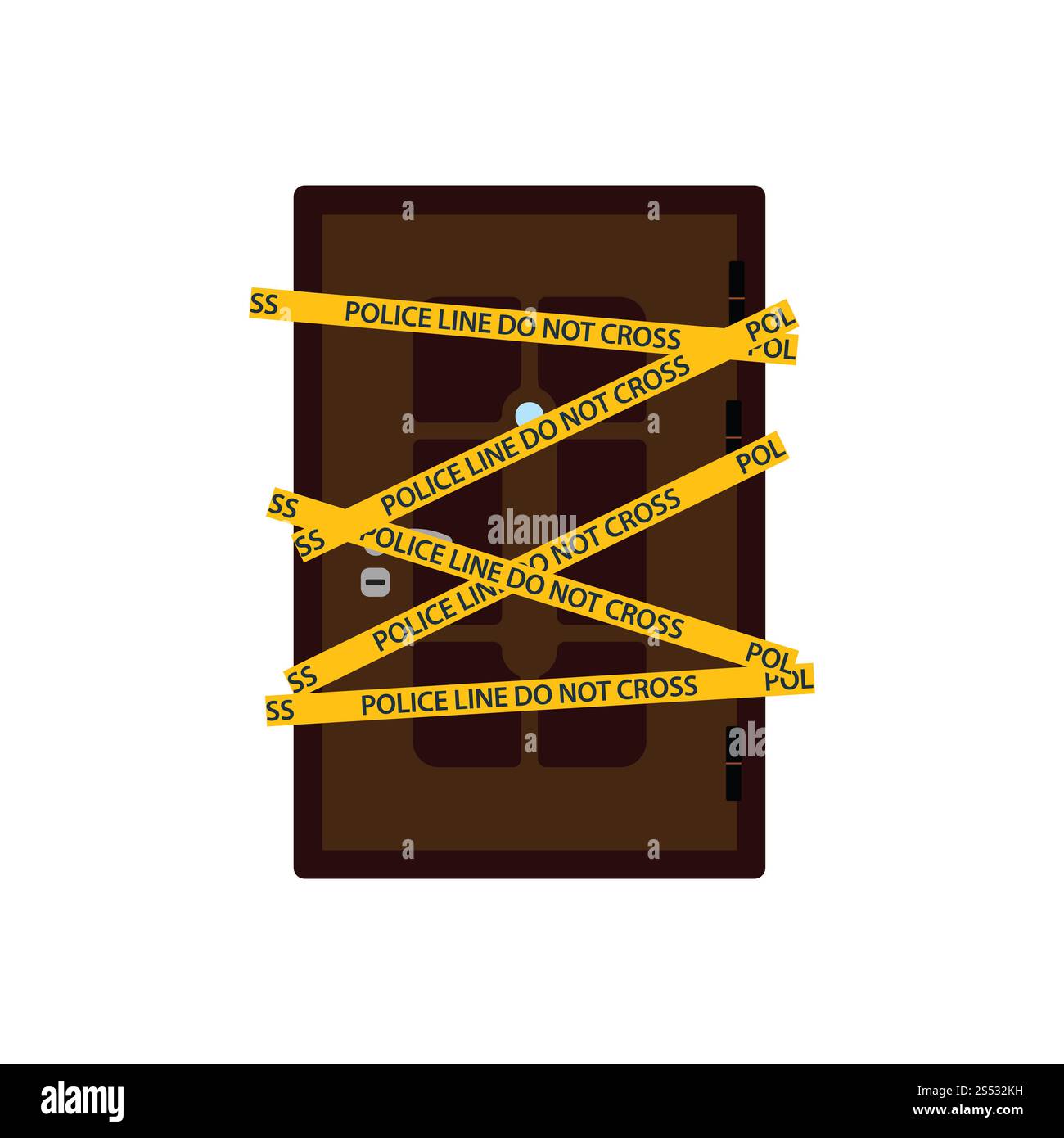 Crime scene door icon. Flat color design. Vector illustration Stock ...